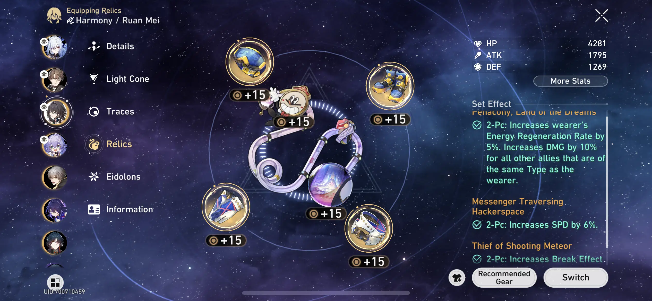 Current ruan mei build f2p Honkai: Star Rail | HoYoLAB