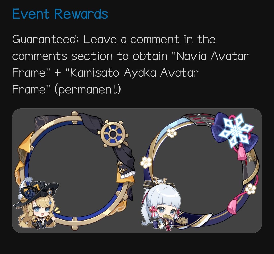 NAVIA AND AYAKA AVATAR FRAME Genshin Impact | HoYoLAB