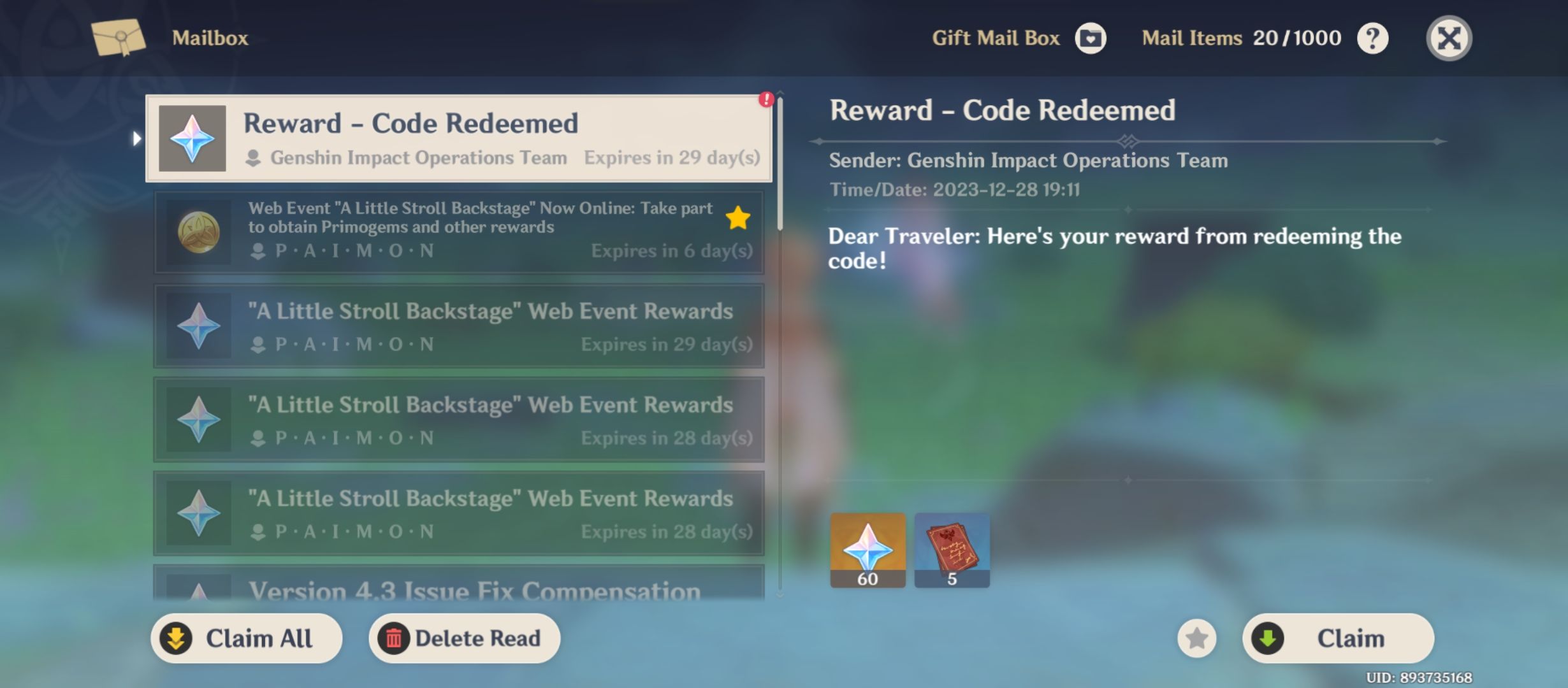 New code ( From King Chris New Vid ) Genshin Impact | HoYoLAB