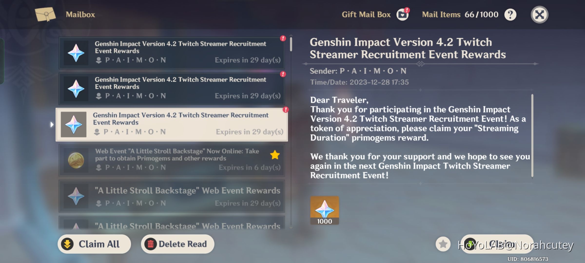 Twitch Streamer Payday ️ Genshin Impact | HoYoLAB