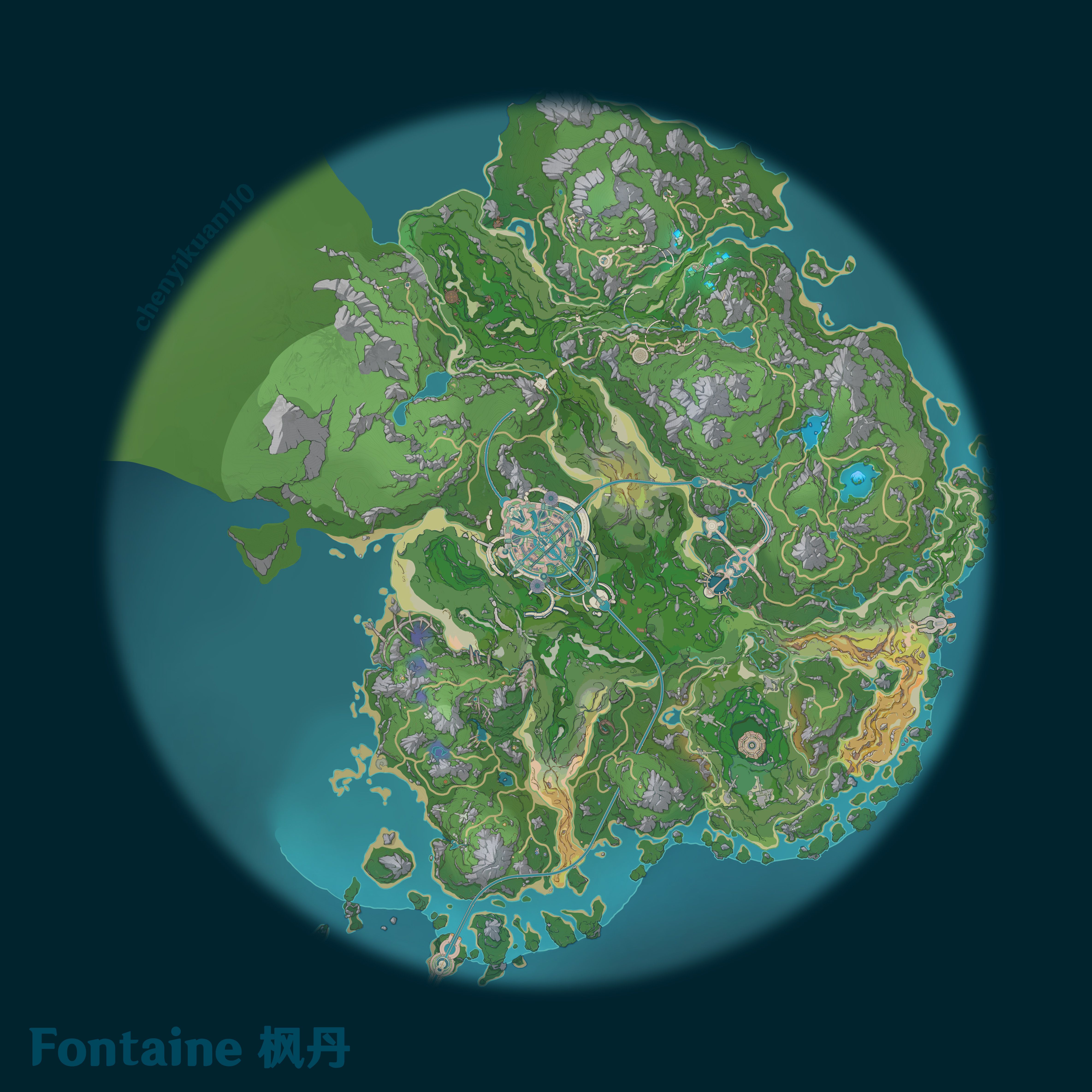 [Map] Imagine that all water in the Fontaine Lake dries out... Genshin ...