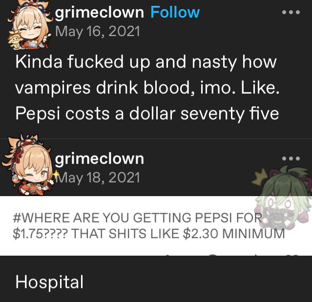 vampires & hospital pepsi Genshin Impact | HoYoLAB