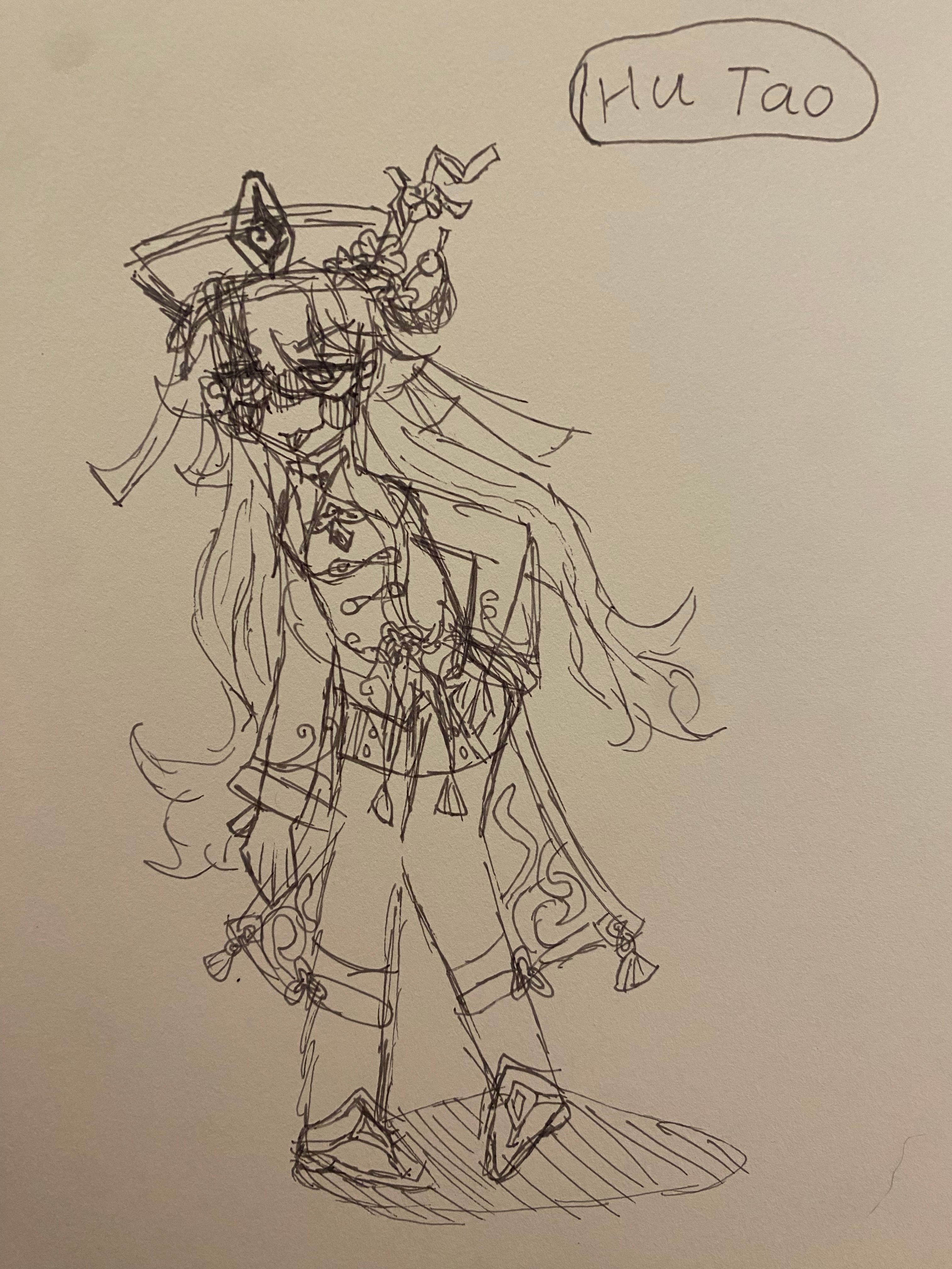 Hu Tao drawing Genshin Impact | HoYoLAB