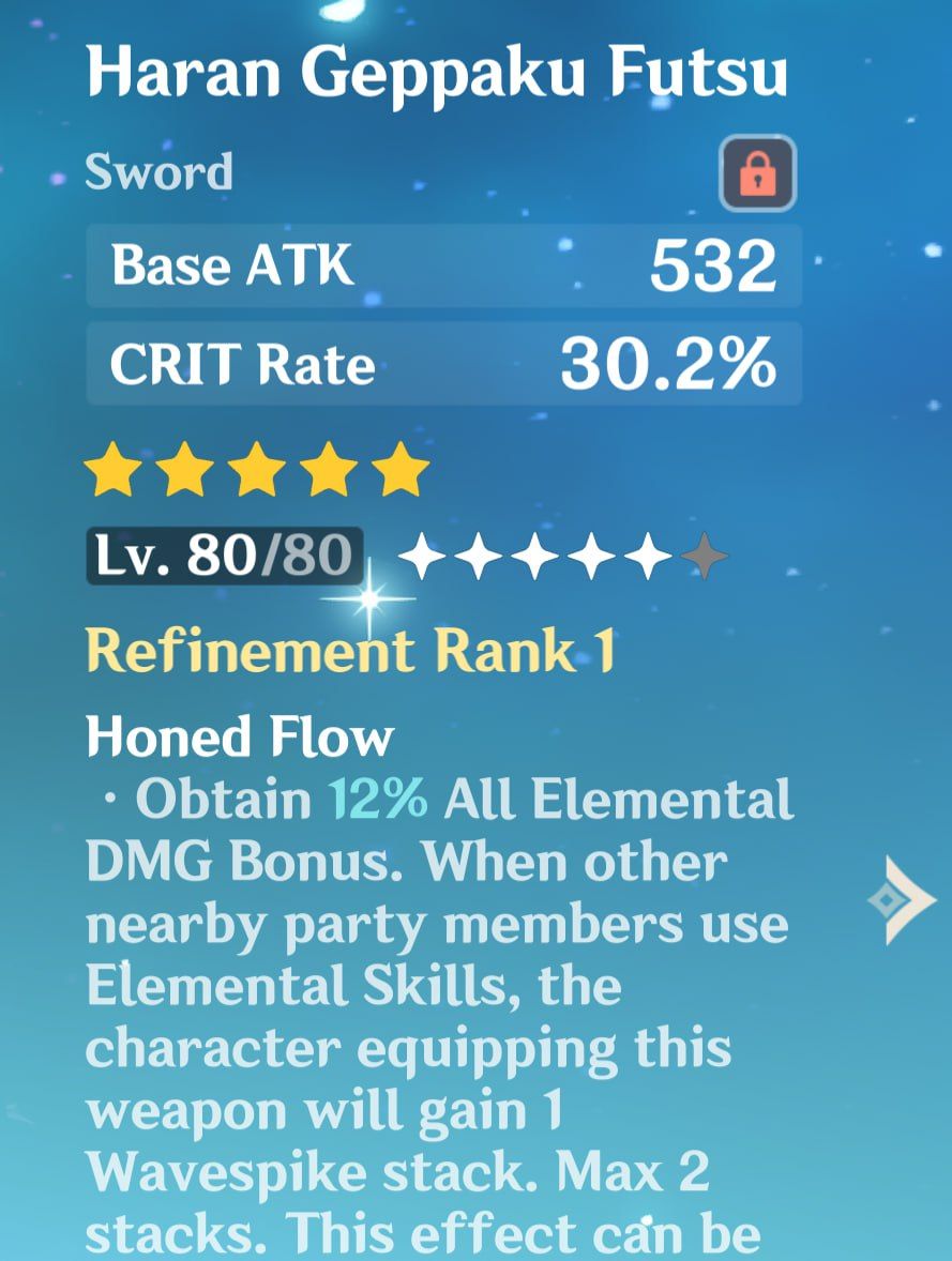 I spent so much time on this blade for my Ayaka thinking it's her main ...