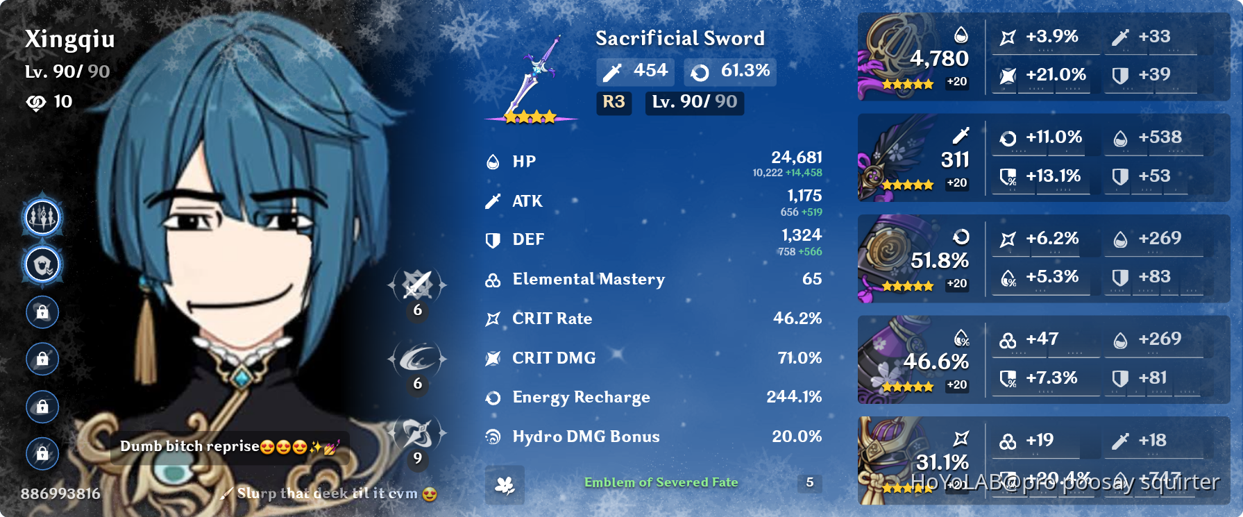 my current Xingqiu build as of 2023 Genshin Impact | HoYoLAB