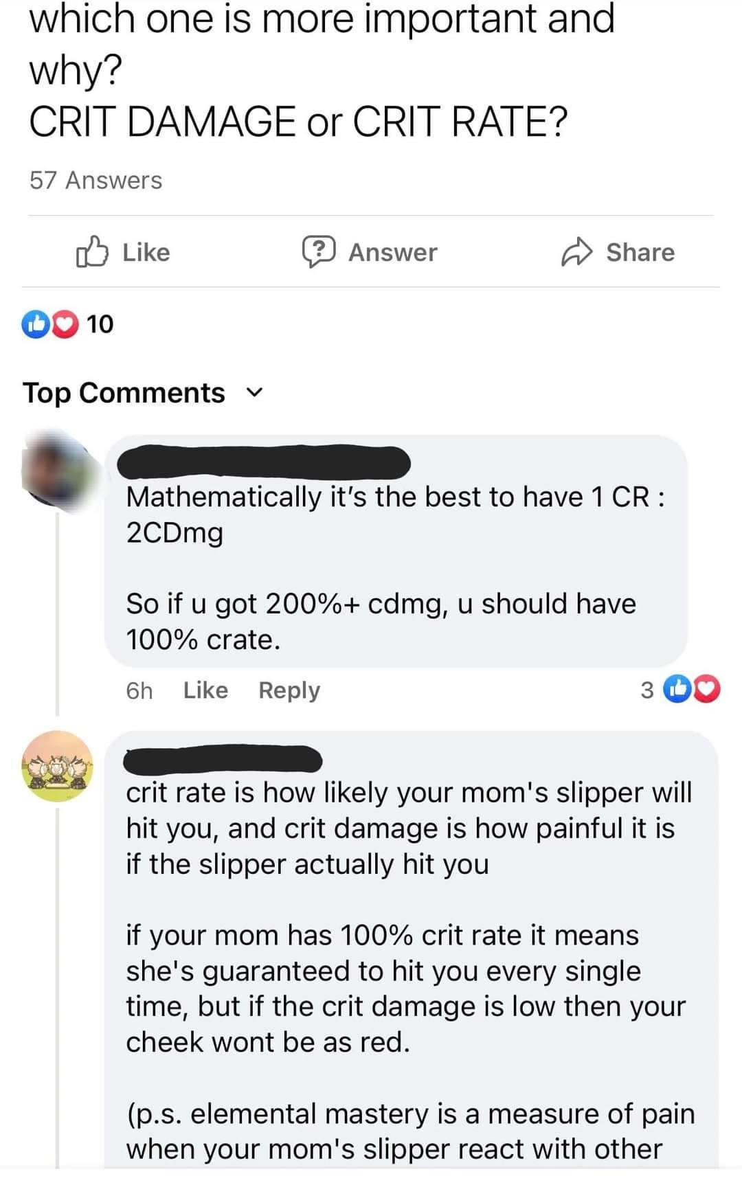 Crit Rate or Crit Dmg Genshin Impact | HoYoLAB