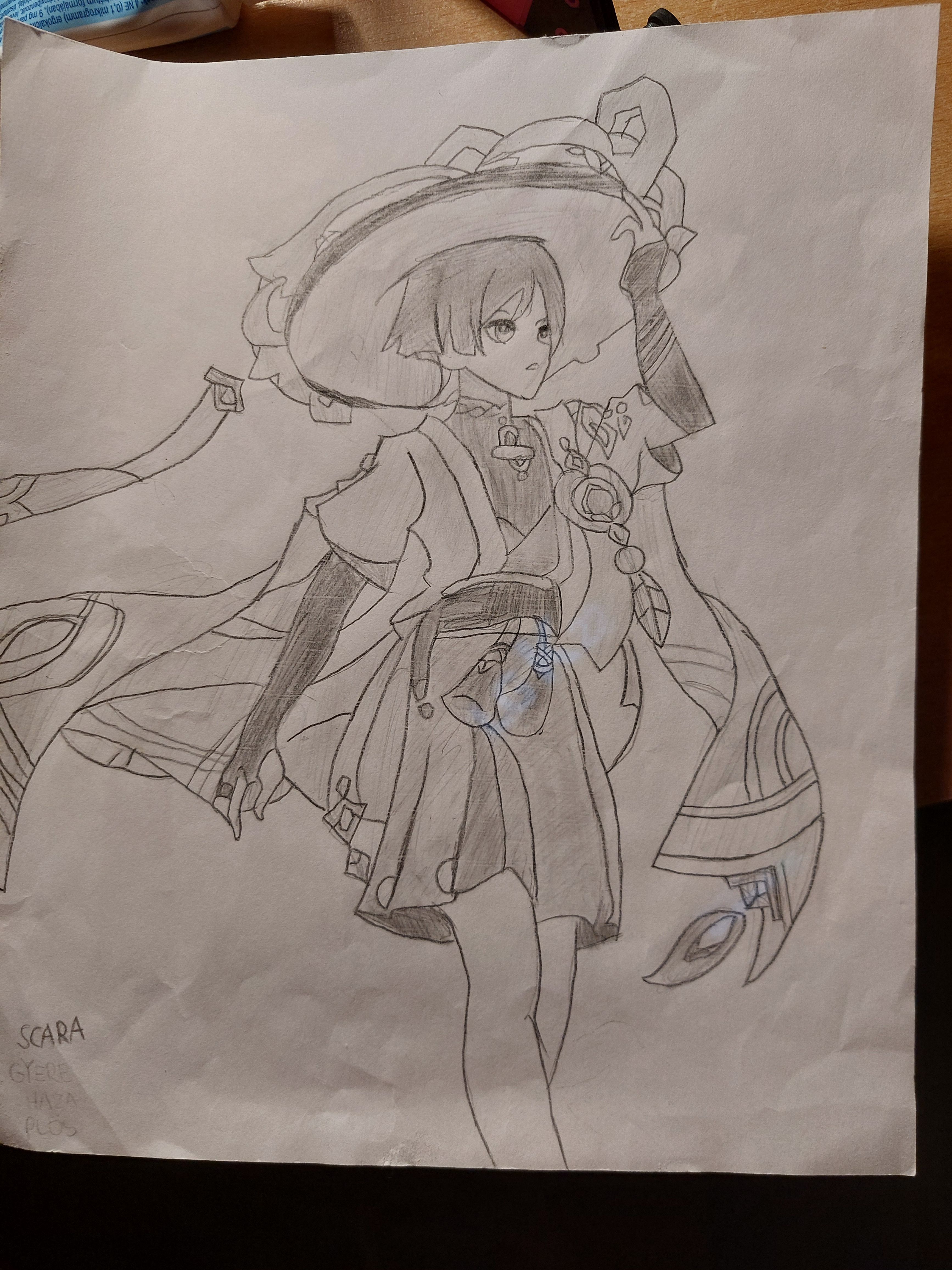 Wanderer drawing from a BottleMi request | HoYoLAB