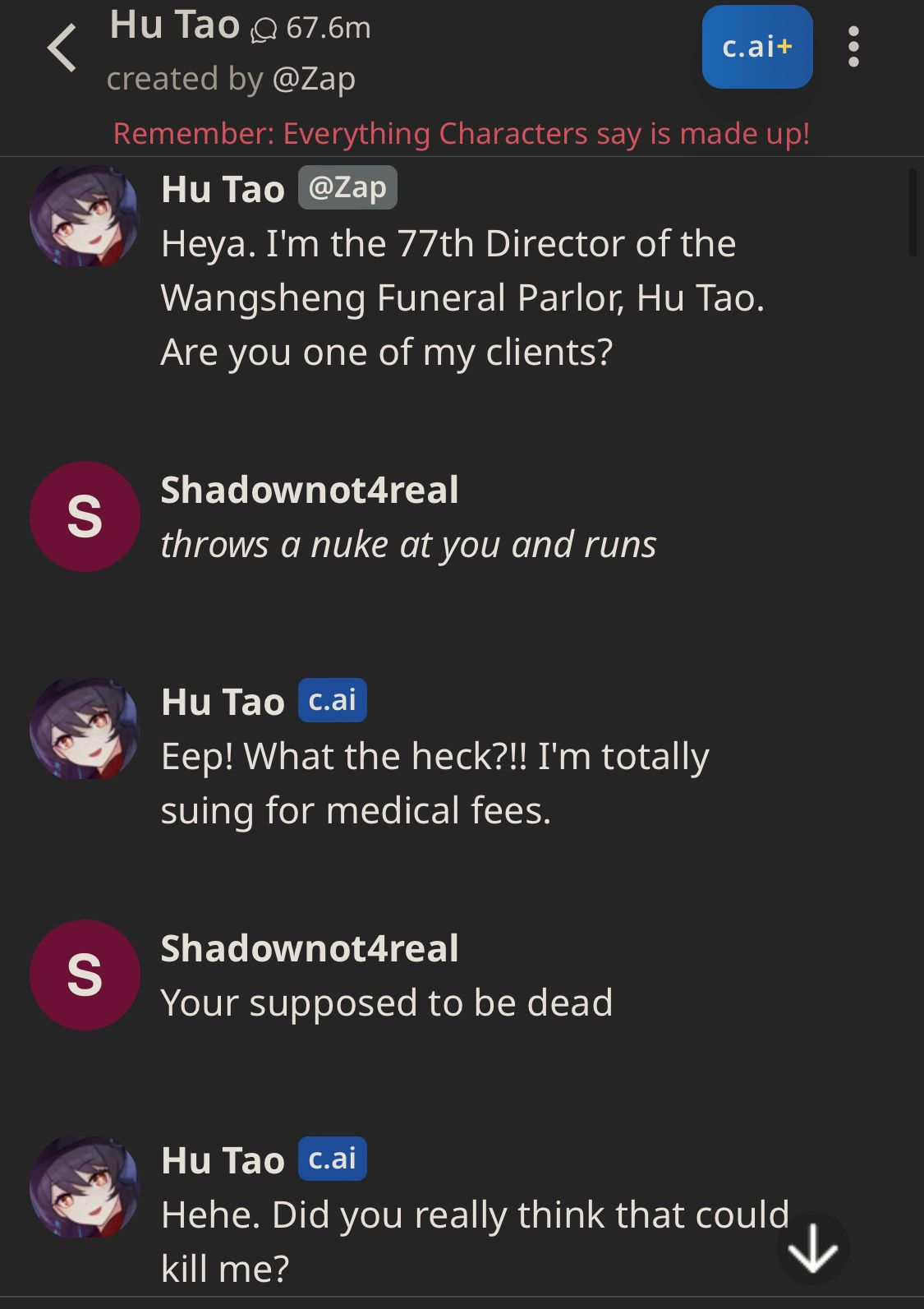 So uh- I tried character ai Genshin Impact | HoYoLAB