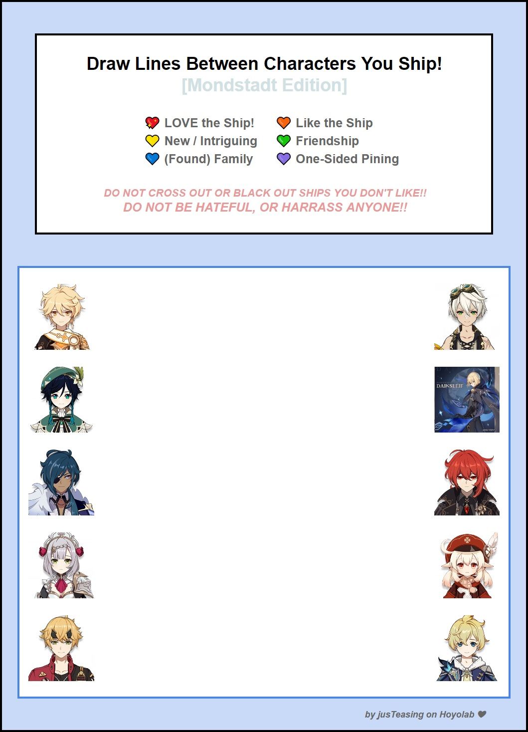 🤍 Draw Lines Between Characters You Ship! 🤍 Genshin Impact | HoYoLAB