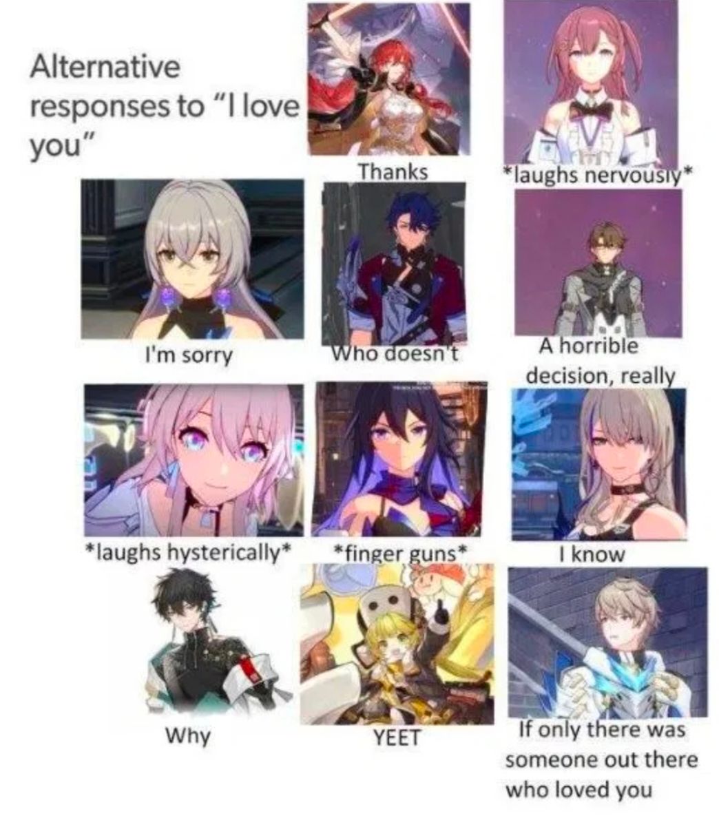 How HSR character response to your Confessions 😂🥰💘 Honkai: Star Rail ...