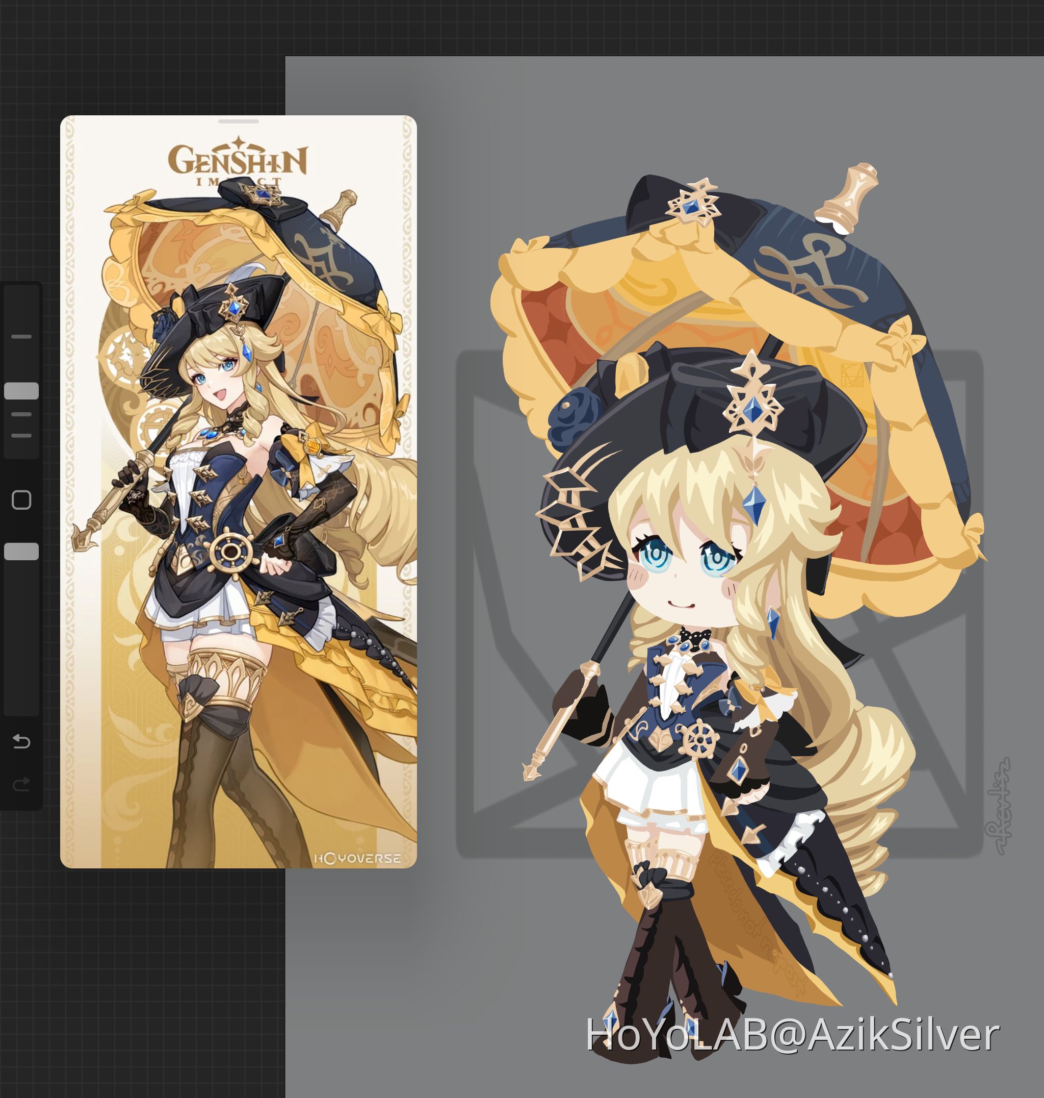 I drew simplified chibi Navia~🐾 Genshin Impact | HoYoLAB