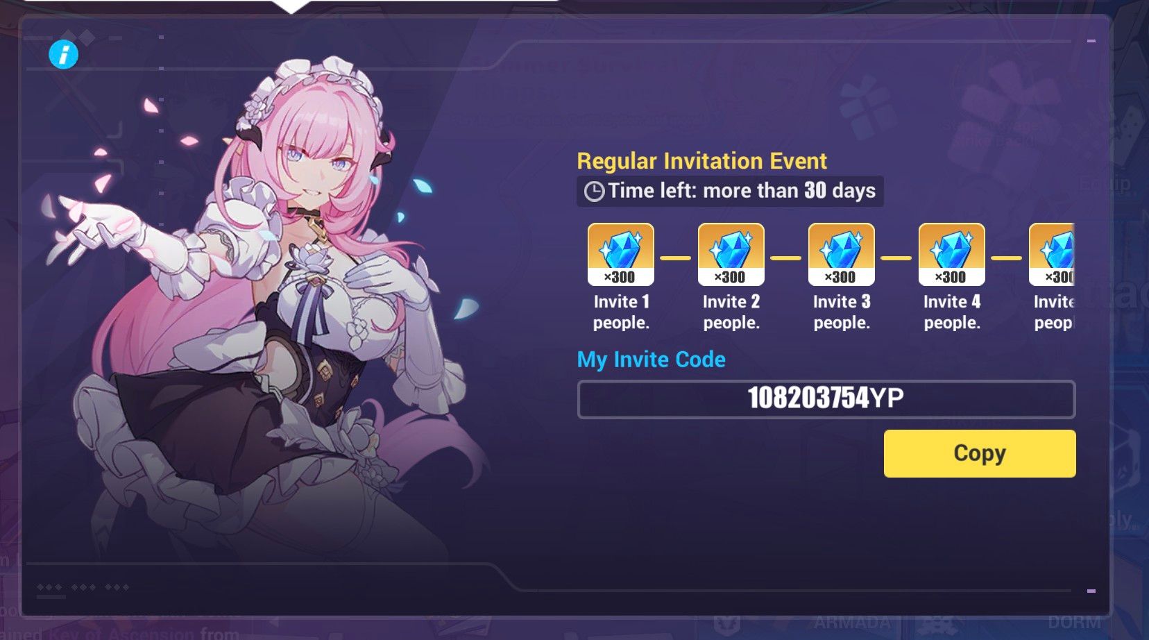 invite code!! thx :) Honkai Impact 3rd | HoYoLAB