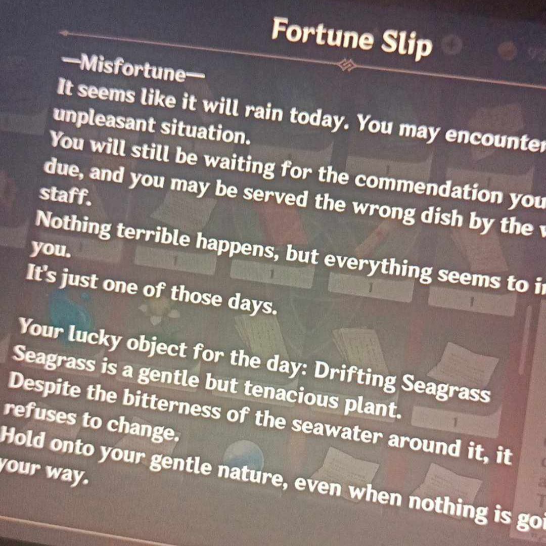Always listen to the fortune slips guys Genshin Impact | HoYoLAB