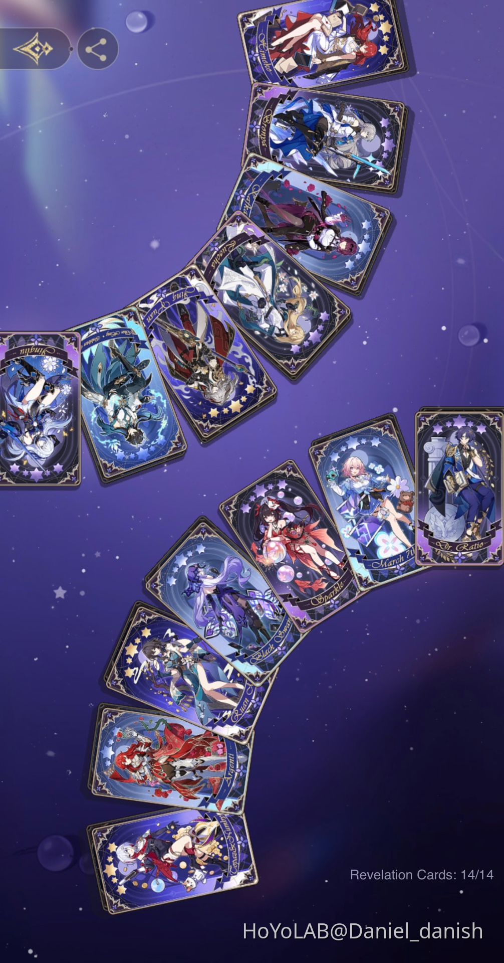 I finally complete all the cards and the new additional character name ...