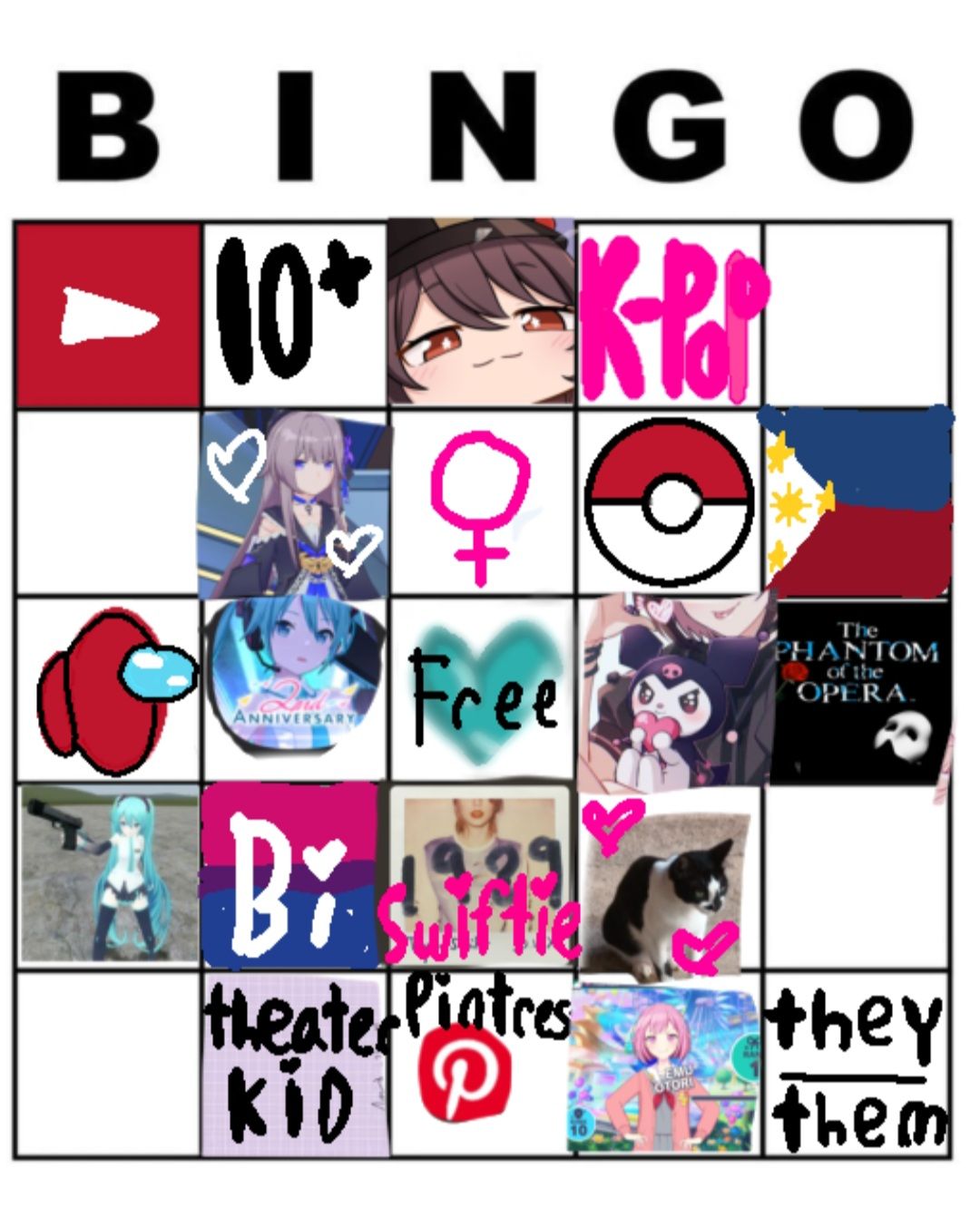 Bingo card trend but i didnt finish making it | HoYoLAB