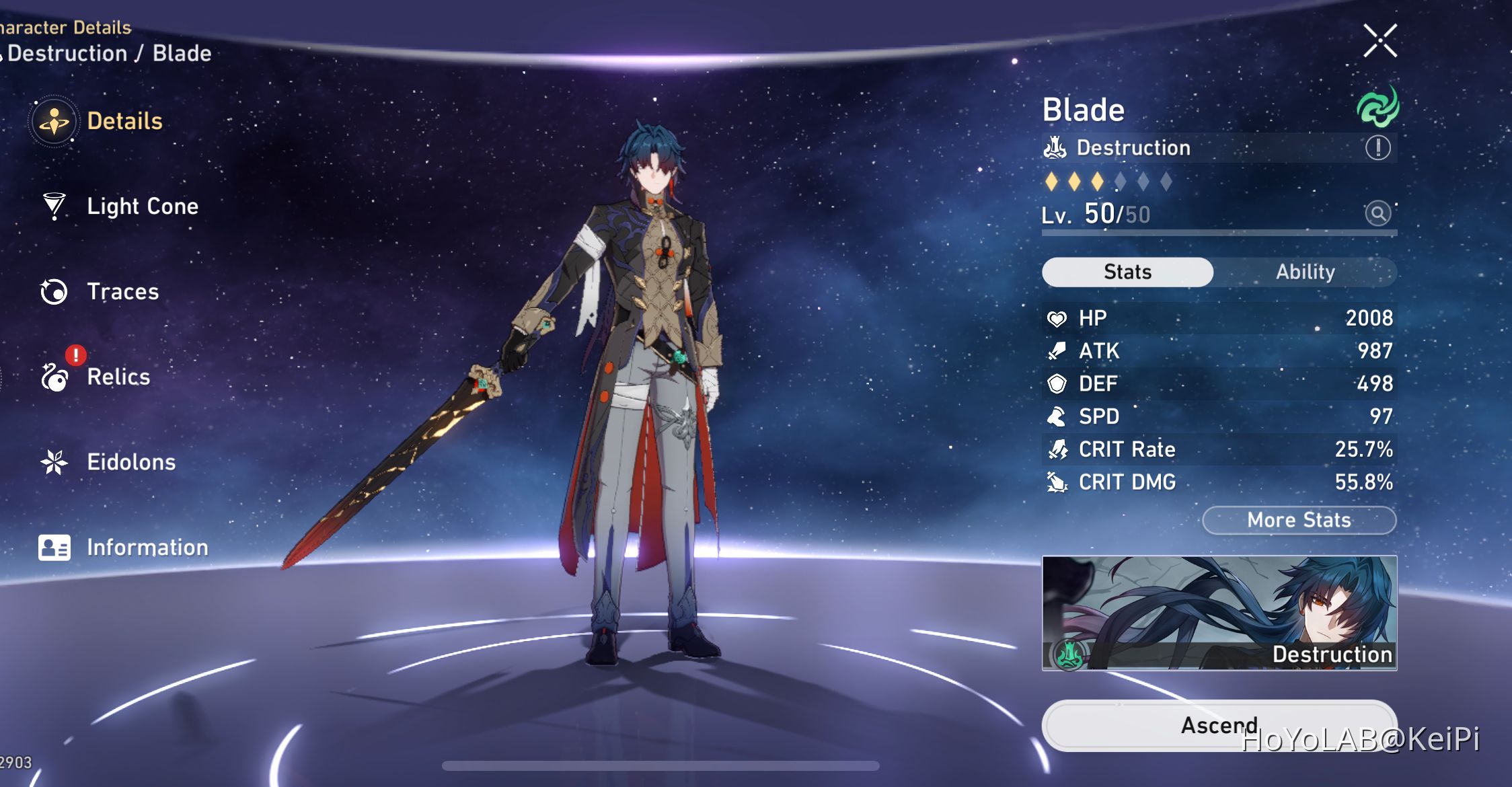 checking in for Blade day 3: day 1 of showin my Blade Honkai: Star Rail ...