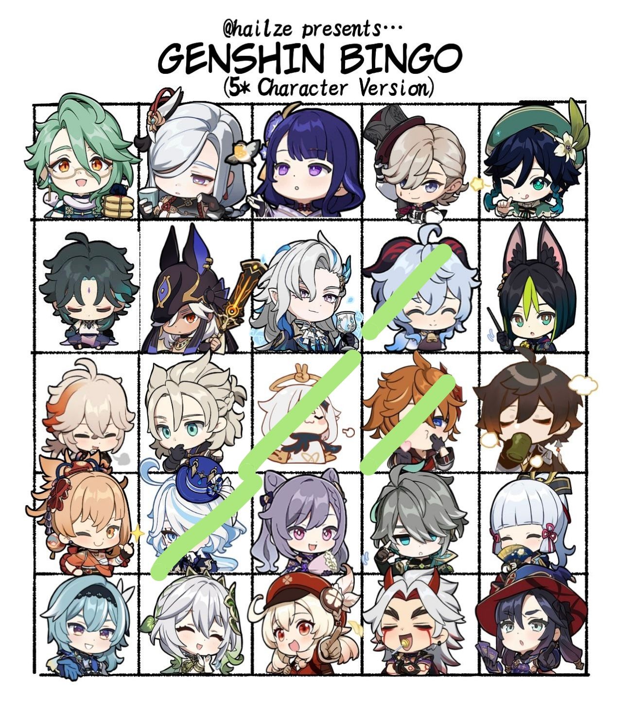 5 Star Character Bingo! Genshin Impact | HoYoLAB