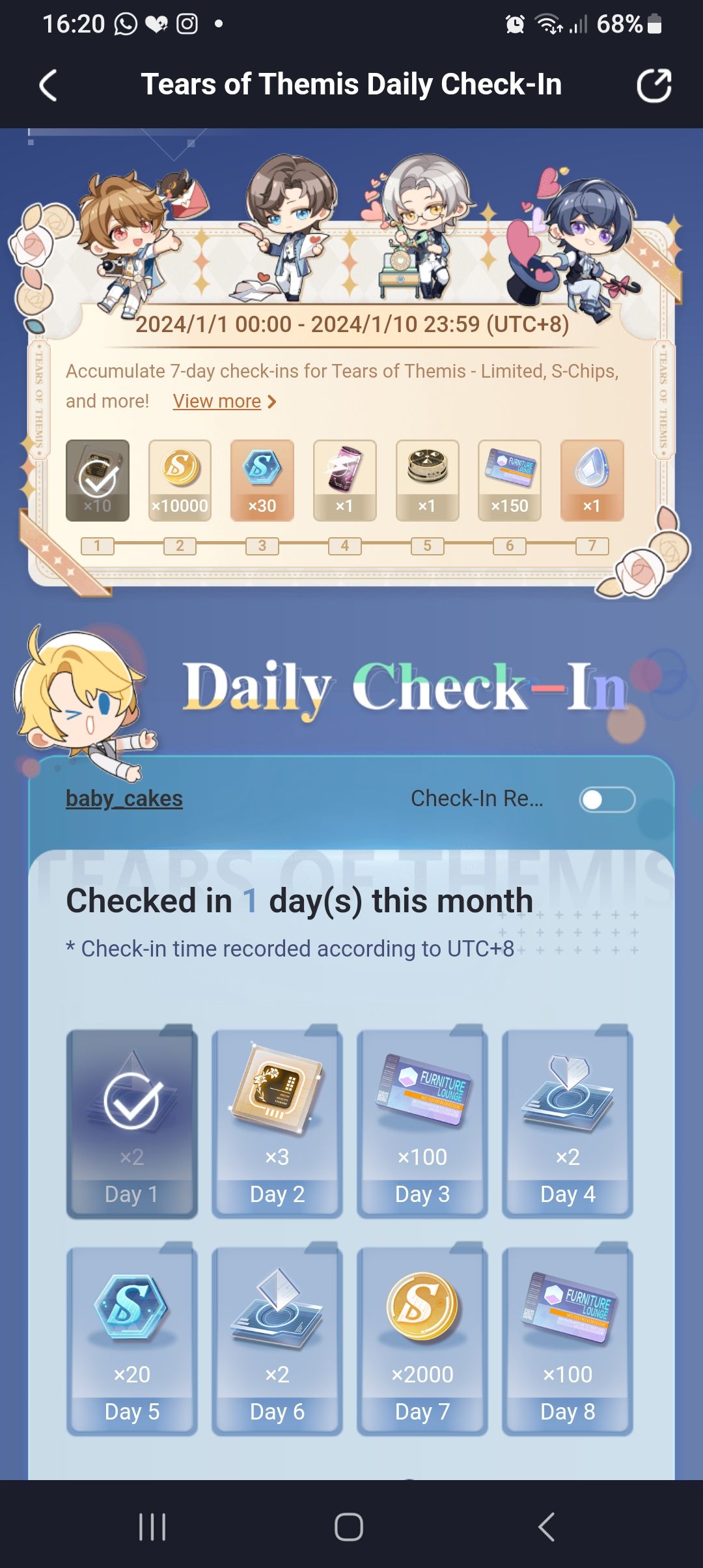 For the ToT players; make sure u don't miss ur logins! Tears of Themis ...