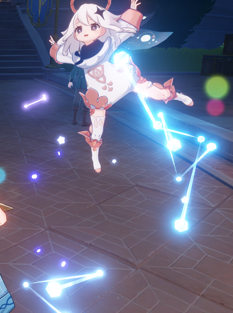 Colours of the glow balls that appear when Paimon enters or exists the ...