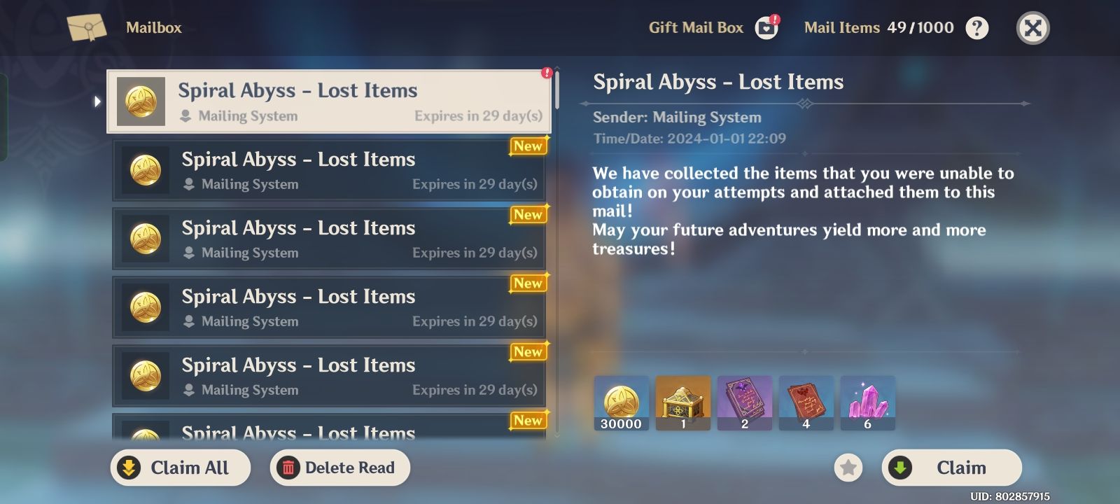 Abyss email Genshin Impact | HoYoLAB