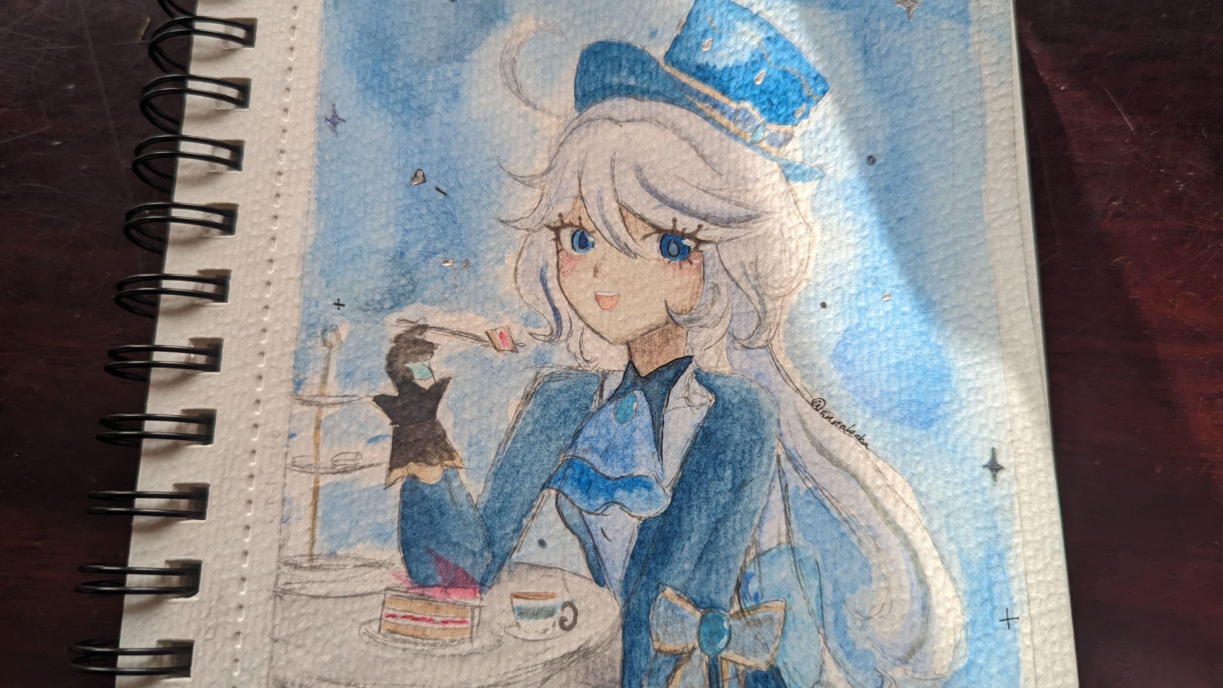 furina watercolor painting Genshin Impact | HoYoLAB