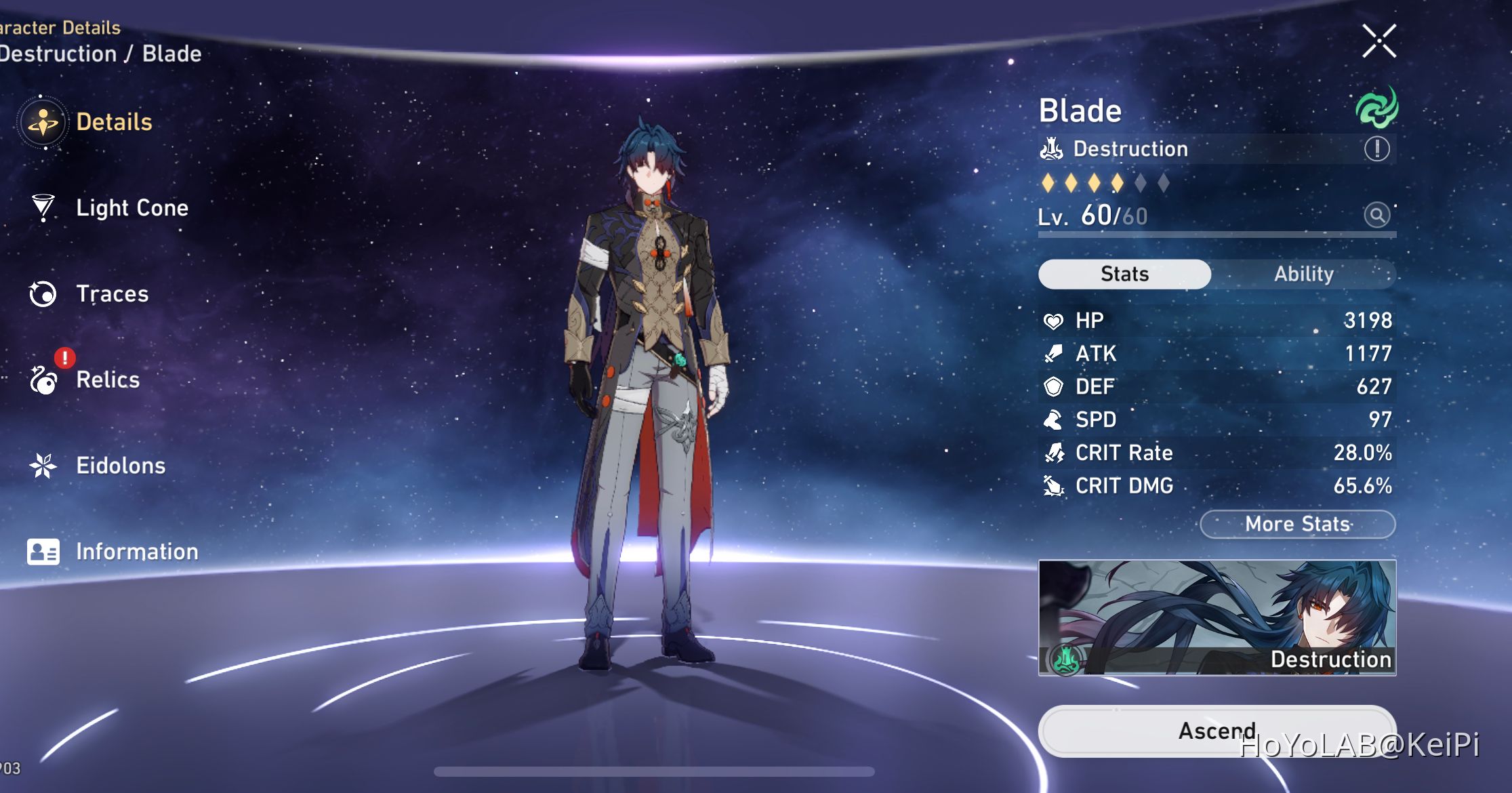 checking in for Blade day 4: day 2 of showin my Blade Honkai: Star Rail ...