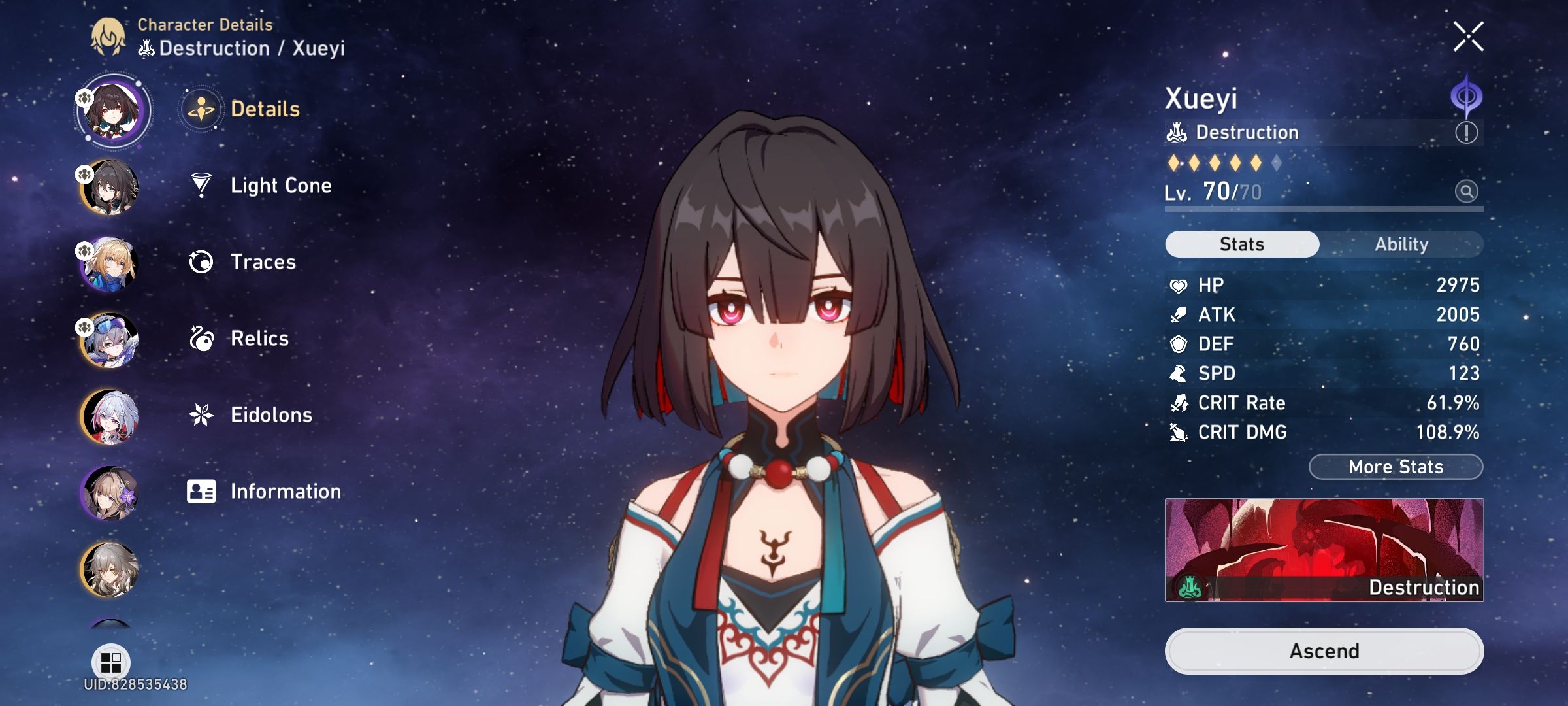 My first week of progress to build Xueyi from Zero Honkai: Star Rail ...