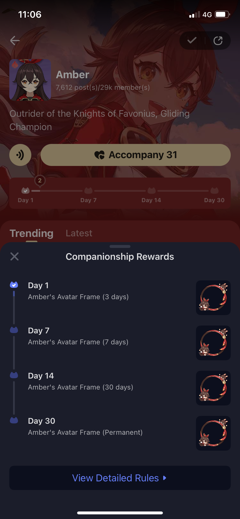 Why don’t I have ambers permanent avatar frame? | HoYoLAB