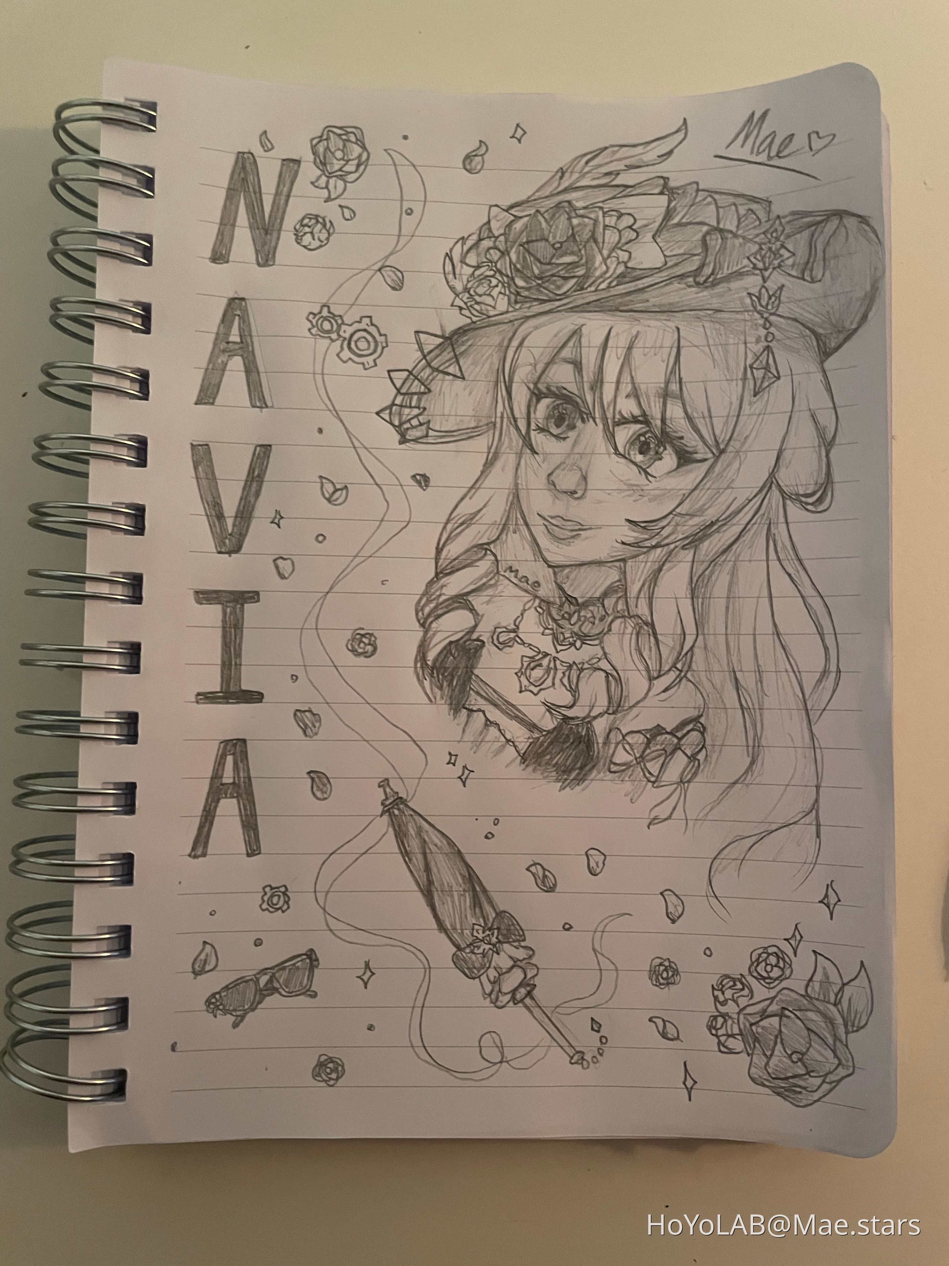 Navia sketchbook page! Genshin Impact | HoYoLAB