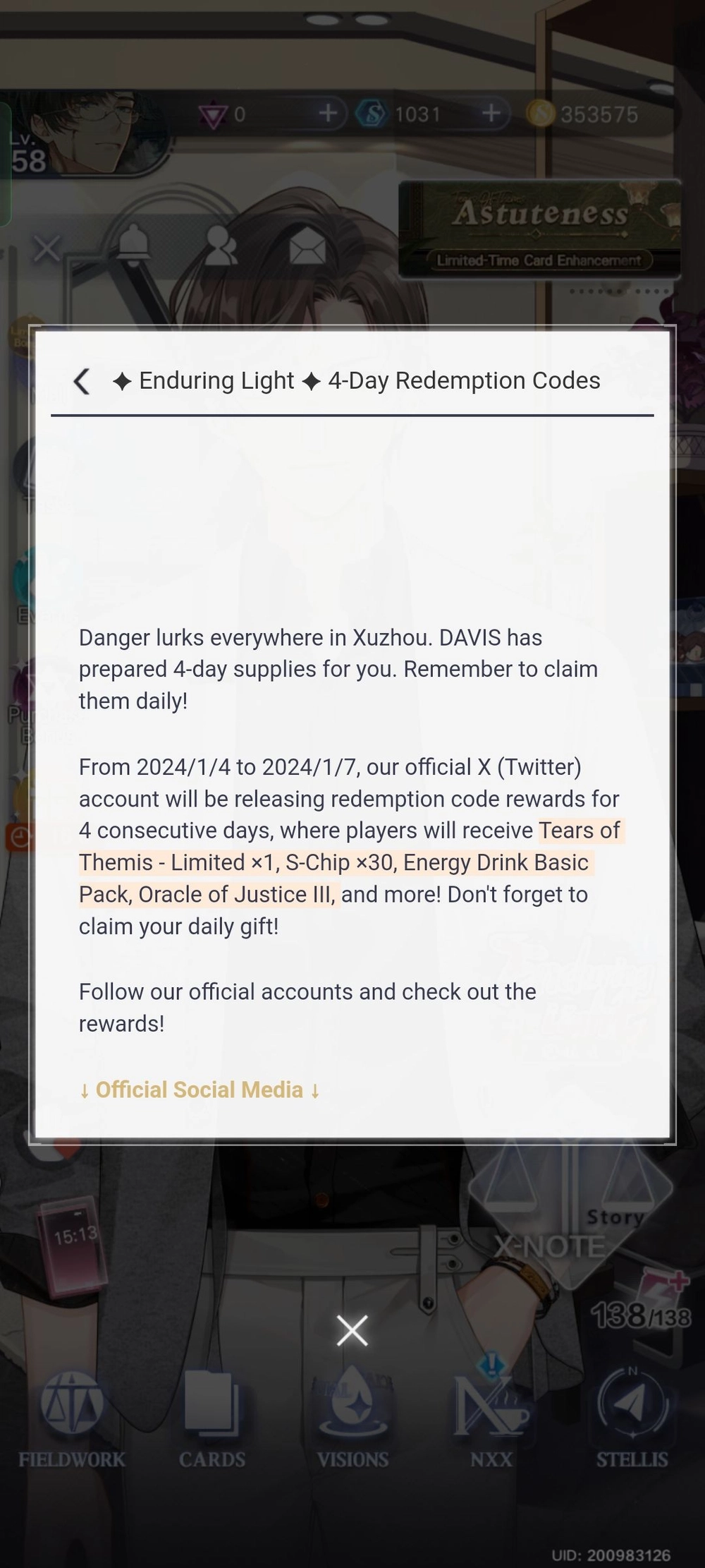 CT6AZPHSYQDK (DIRECT REDEEM) Tears of Themis | HoYoLAB