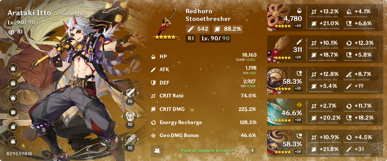 Updated Itto Build (Def circlet *couhg*) Genshin Impact | HoYoLAB