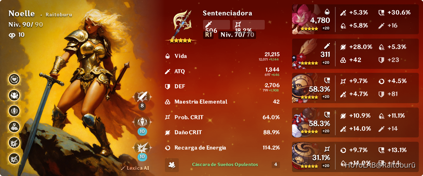 ¡Conseguí el arma de Navia! - Build de Noelle Genshin Impact | HoYoLAB