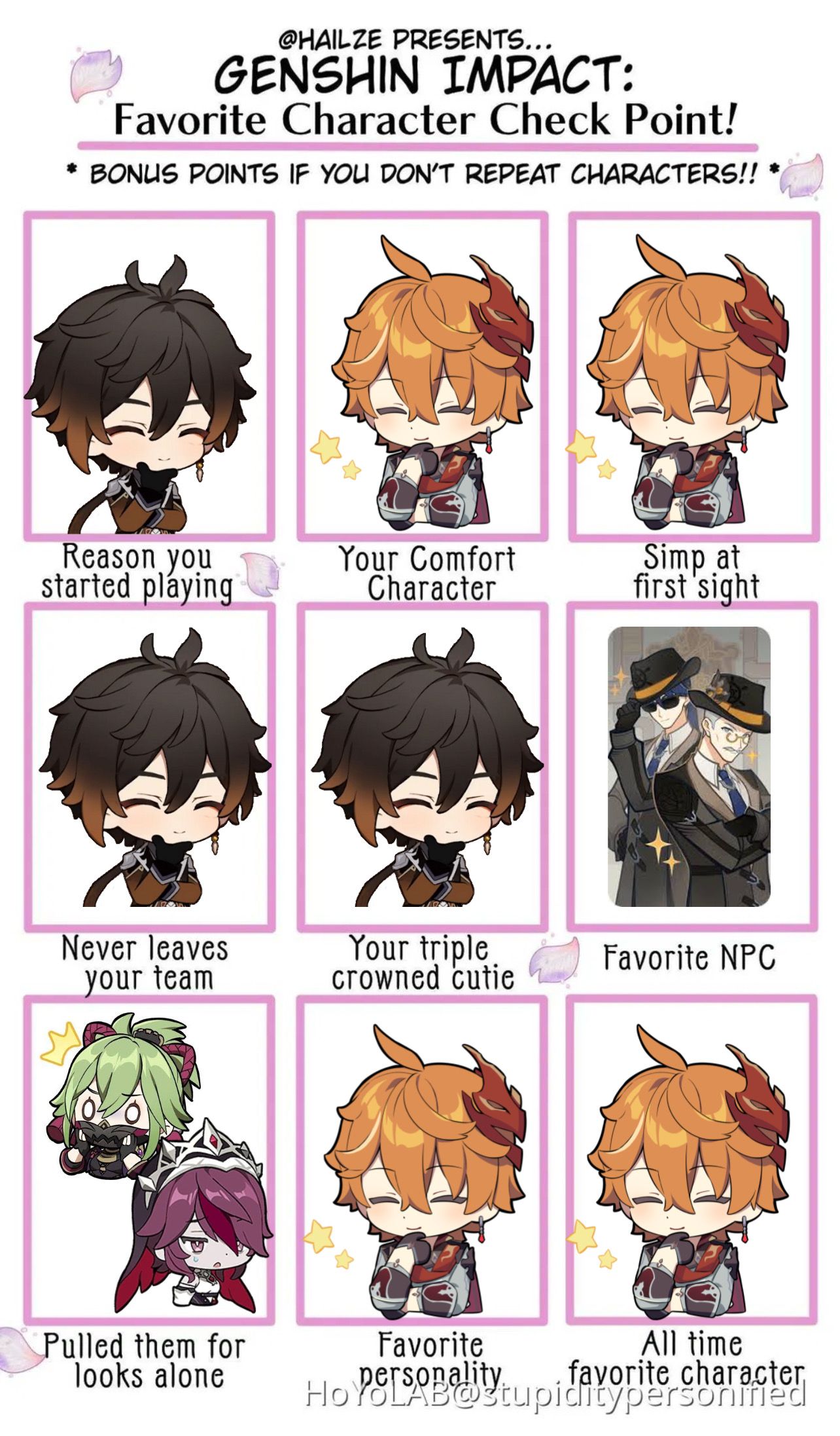 Favorite character checkpoint by @hailze ^^ Genshin Impact | HoYoLAB