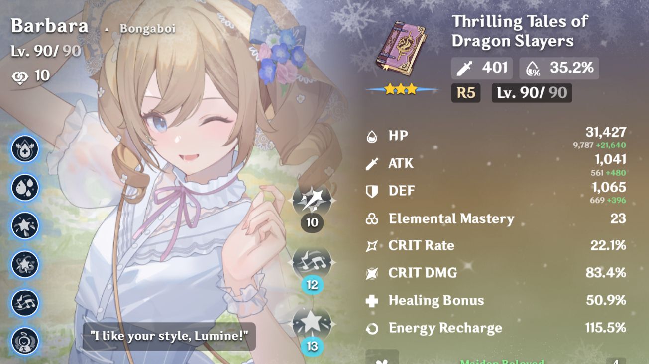 Barbara. 10-12-13. Genshin Impact | HoYoLAB