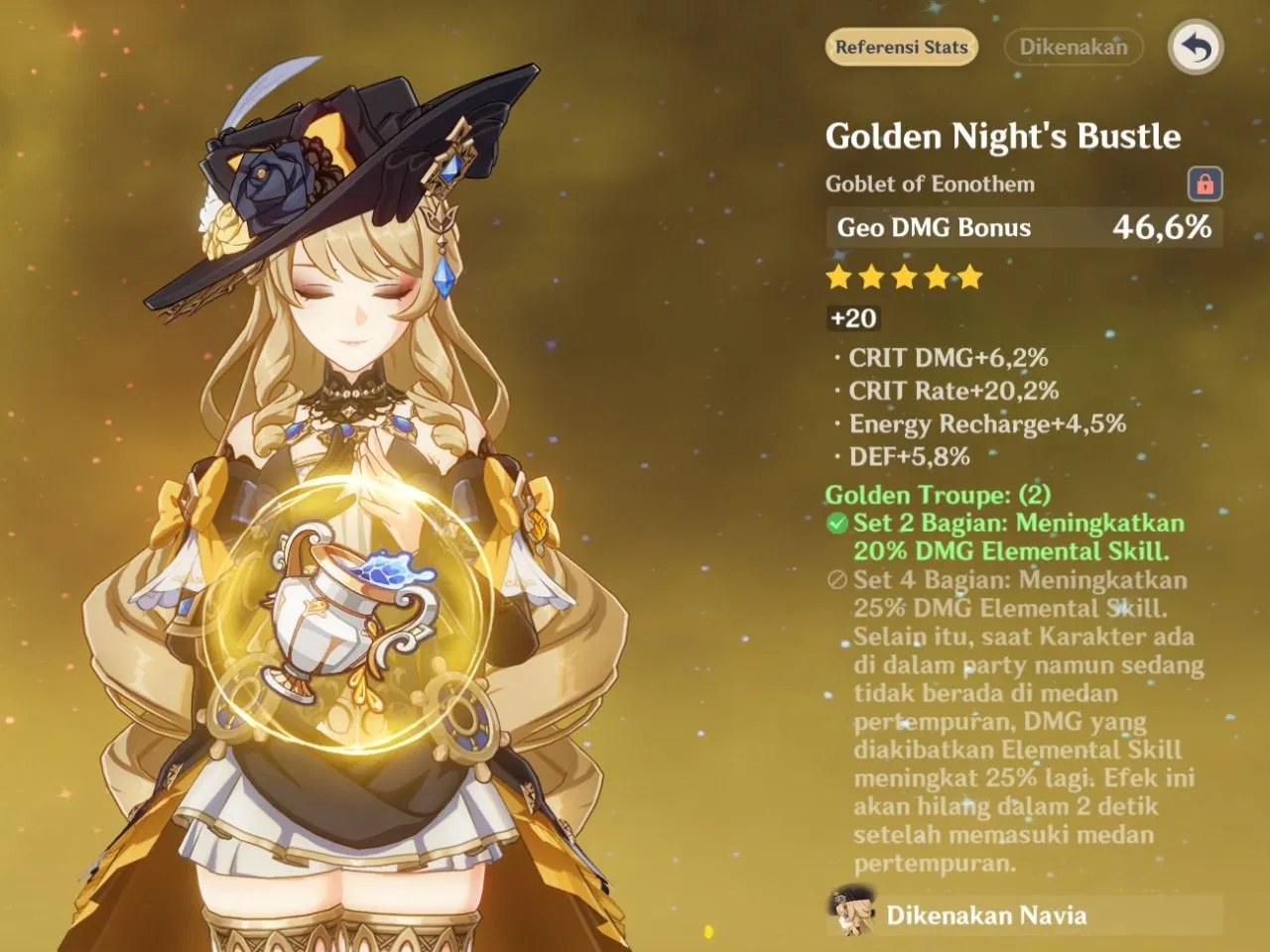 artifact for Navia Genshin Impact | HoYoLAB