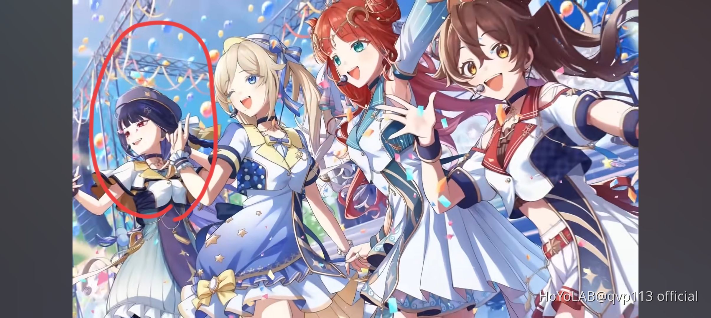Does anyone know who is on the left (red mark) Genshin Impact | HoYoLAB