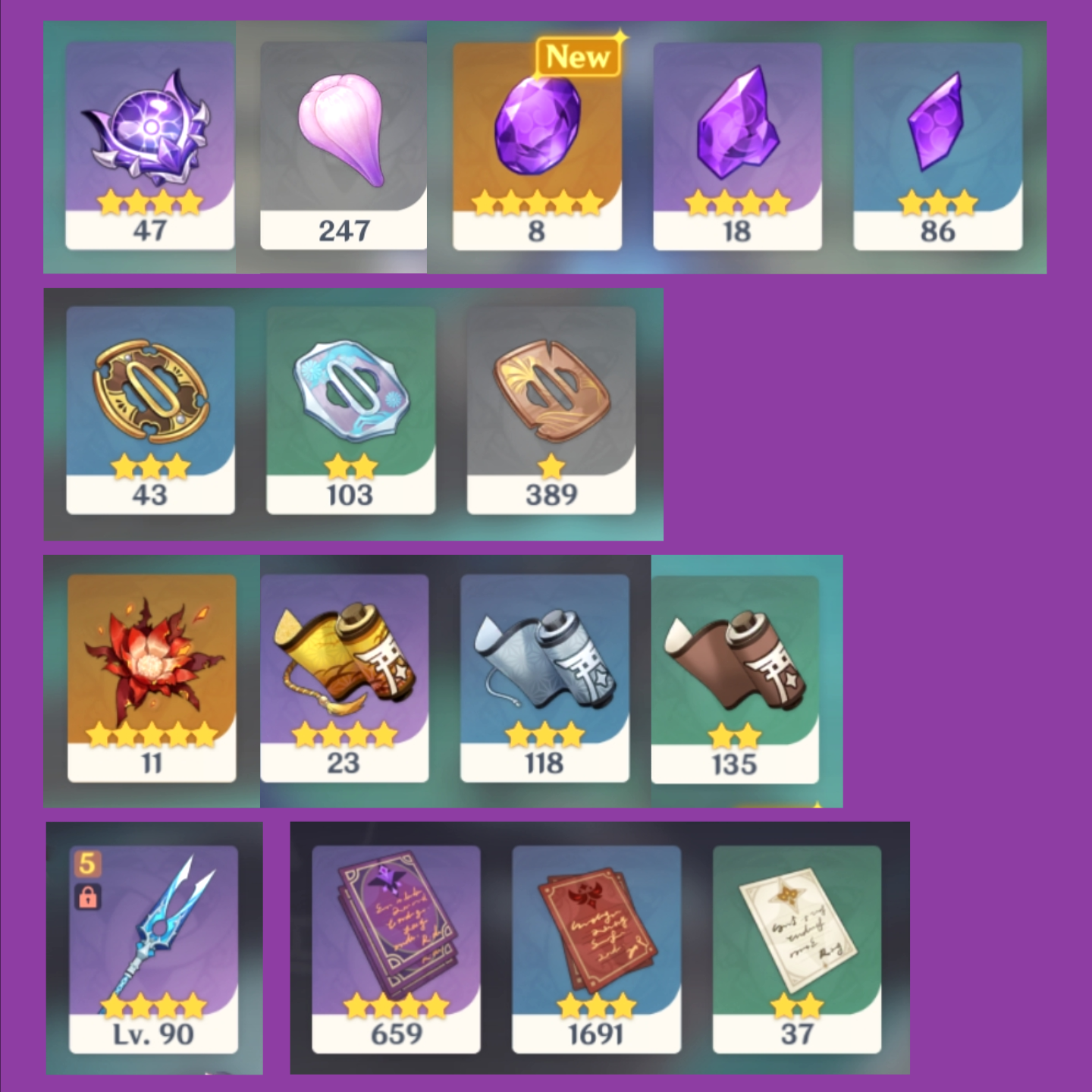 My pre-farming so far...... Genshin Impact | HoYoLAB