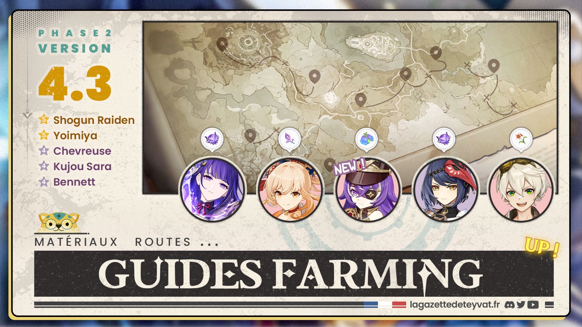 【VERSION 4.3】 Shogun Raiden, Yoimiya, Chevreuse, Kujou Sara et Bennett ― On farm ? Genshin ...