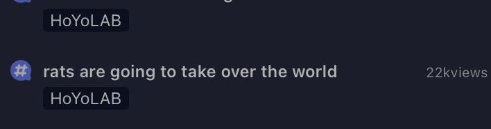 OH NOO THE RATS IS GOING TO TAKE OVER THE WORLD AHHHHH | HoYoLAB