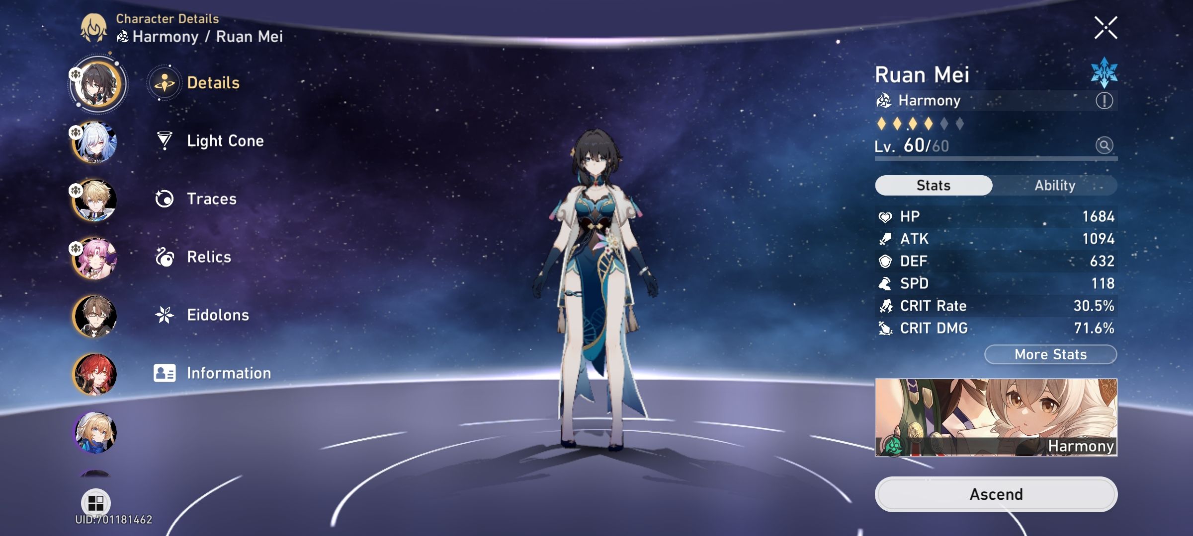 pulled Ruan mei by accident in 1 ten pull😶(f2p btw) Honkai: Star Rail ...