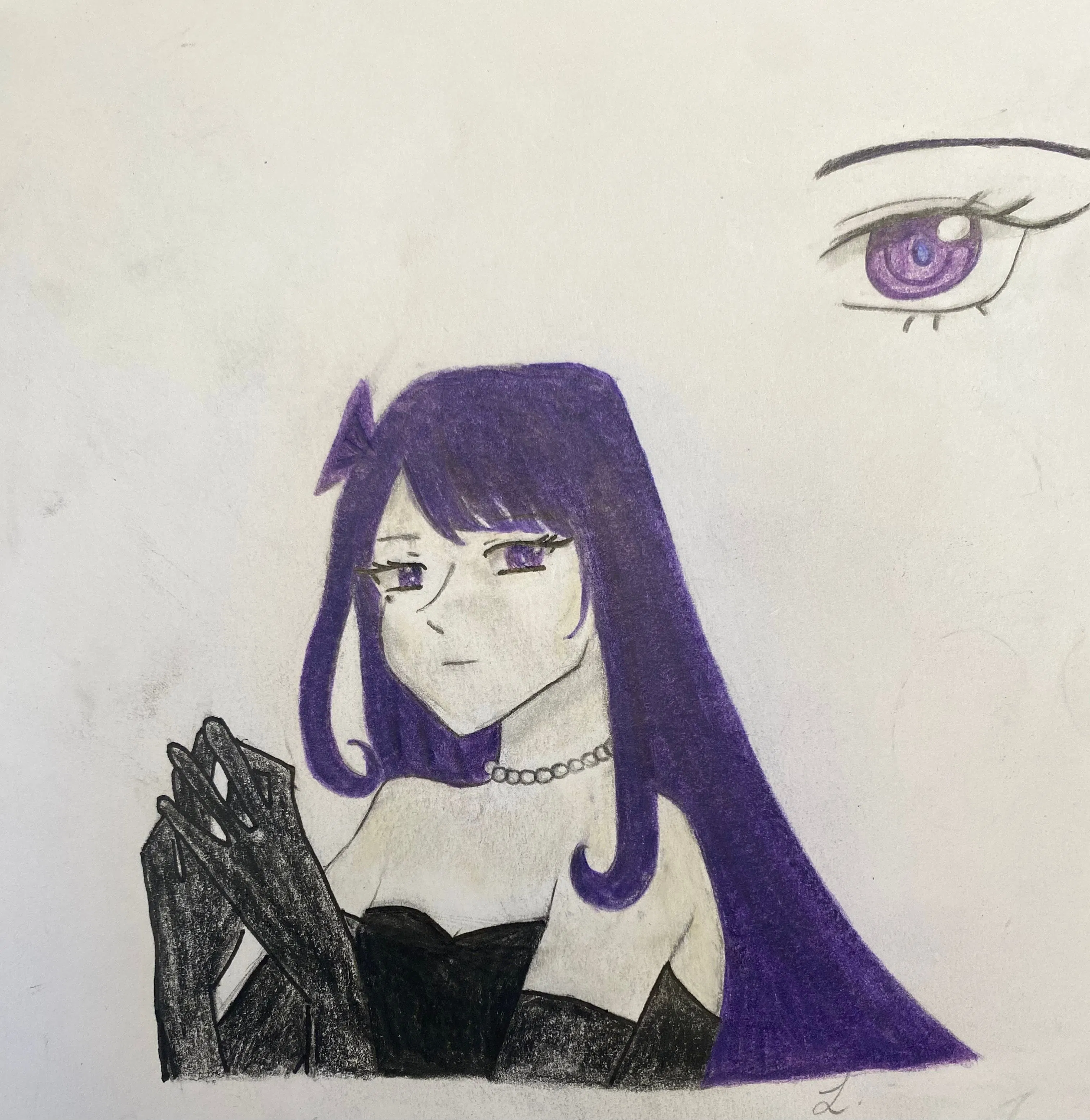 Raiden shogun drawing without Color and with Color Genshin Impact | HoYoLAB