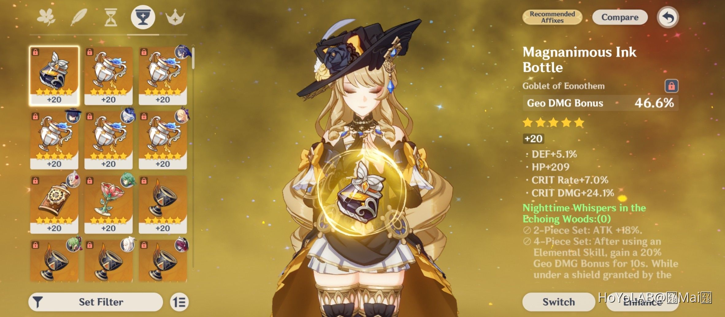 Literally the first artifact I got from the new domain- Genshin Impact ...