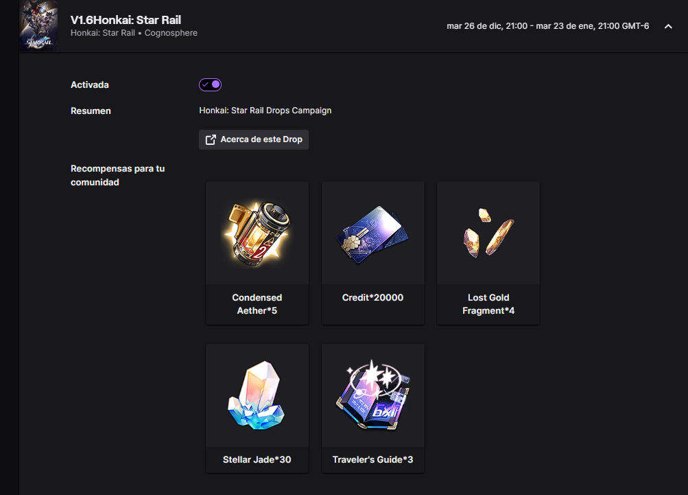 [v1.6] Honkai Star Rail - Twitch Drops - ¿Cómo obtener las recompensas? Honkai: Star Rail | HoYoLAB