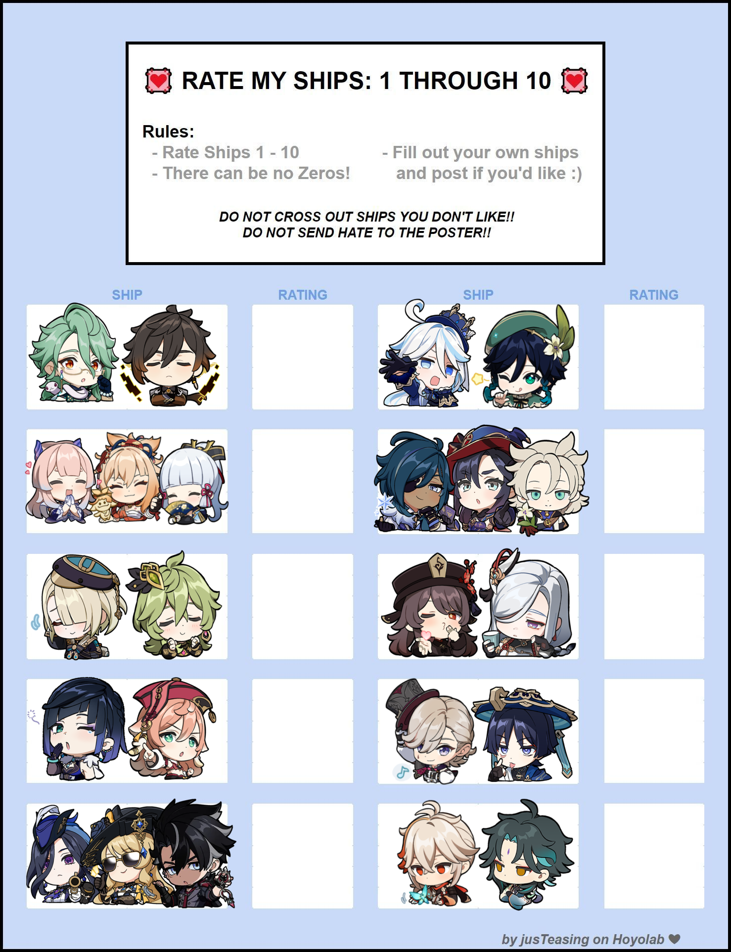 rate my ships :] Genshin Impact | HoYoLAB