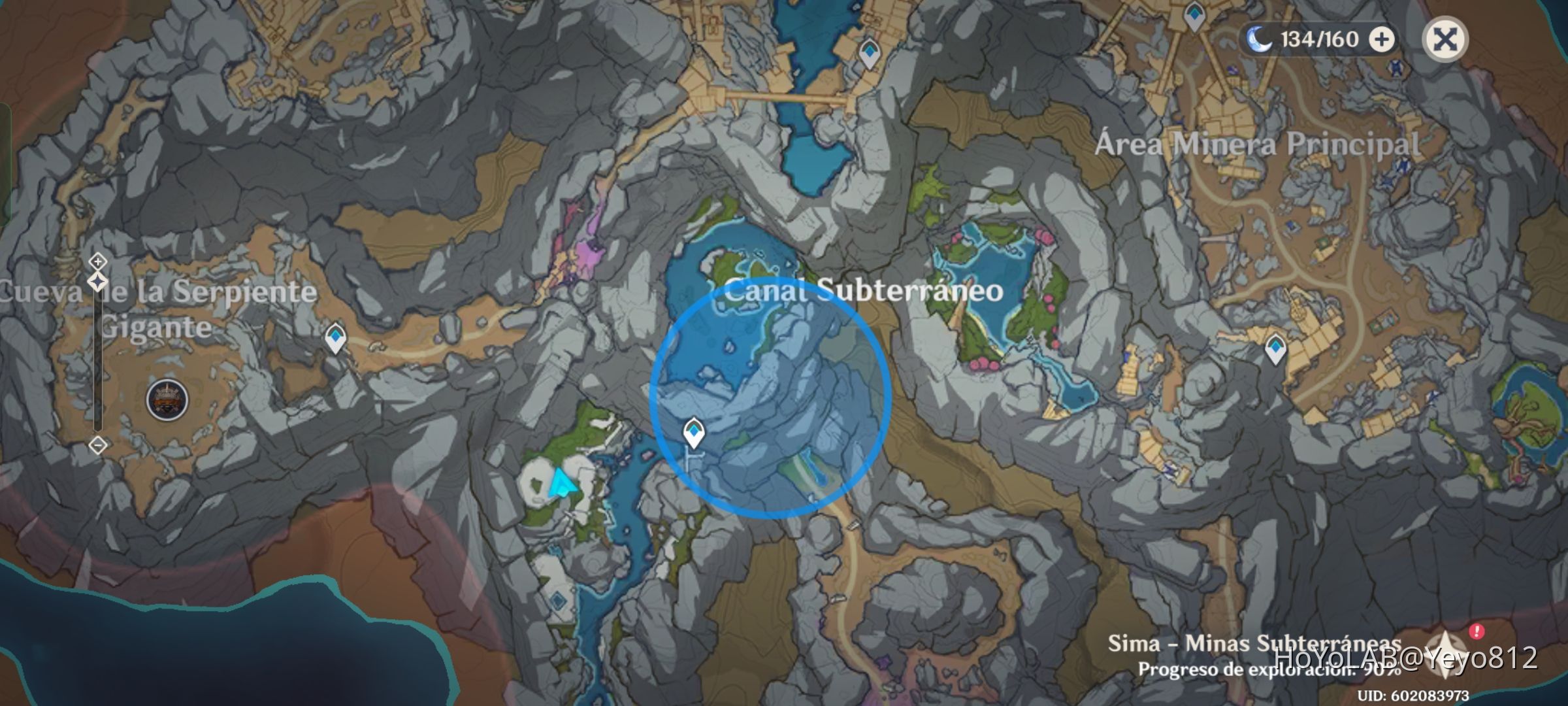 cómo se llega a ese círculo azúl en las minas de sima?? Genshin Impact ...