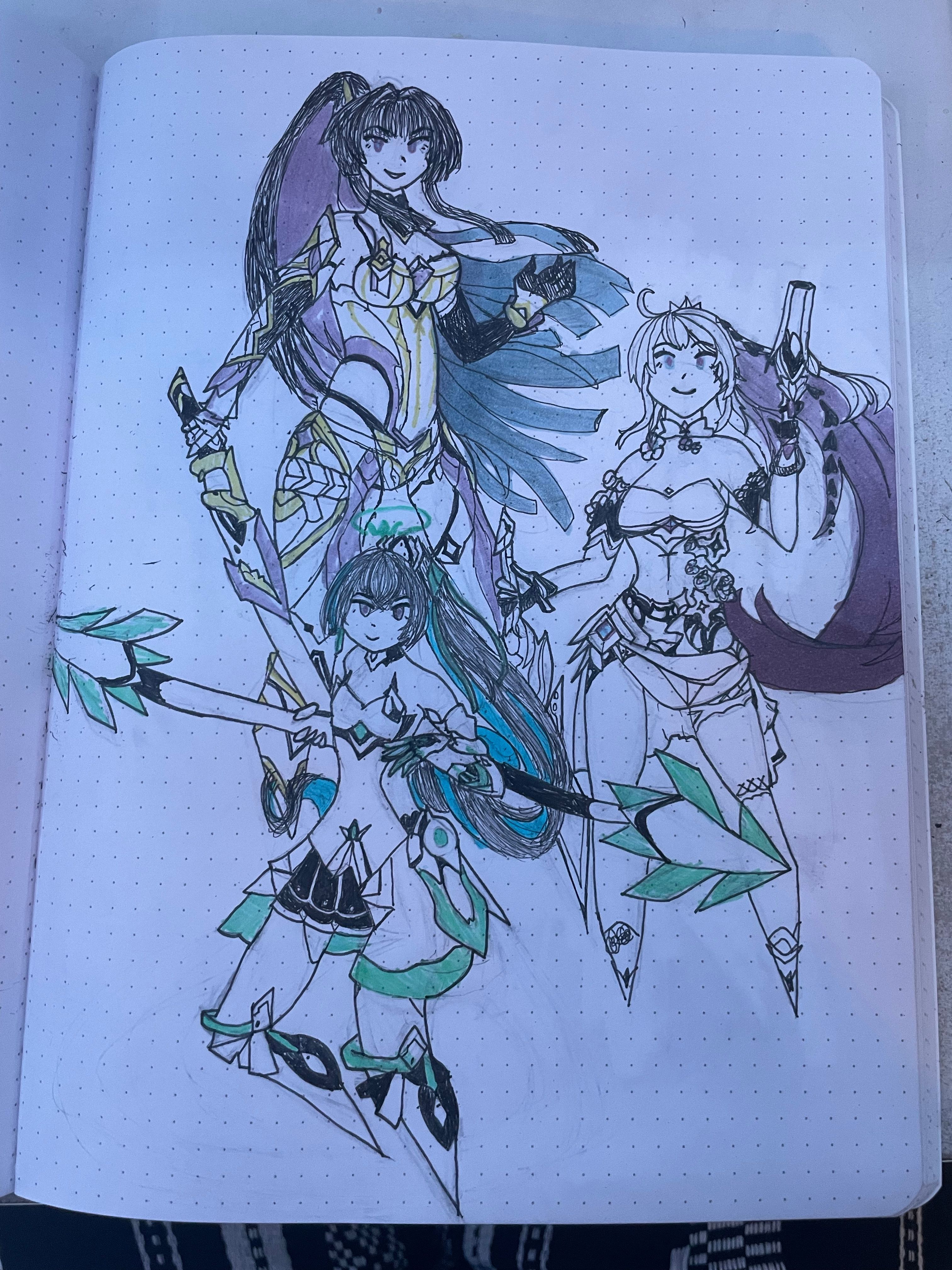 3 Pretty Herrschers | Drawn by me +lineart and more color (read desc ...