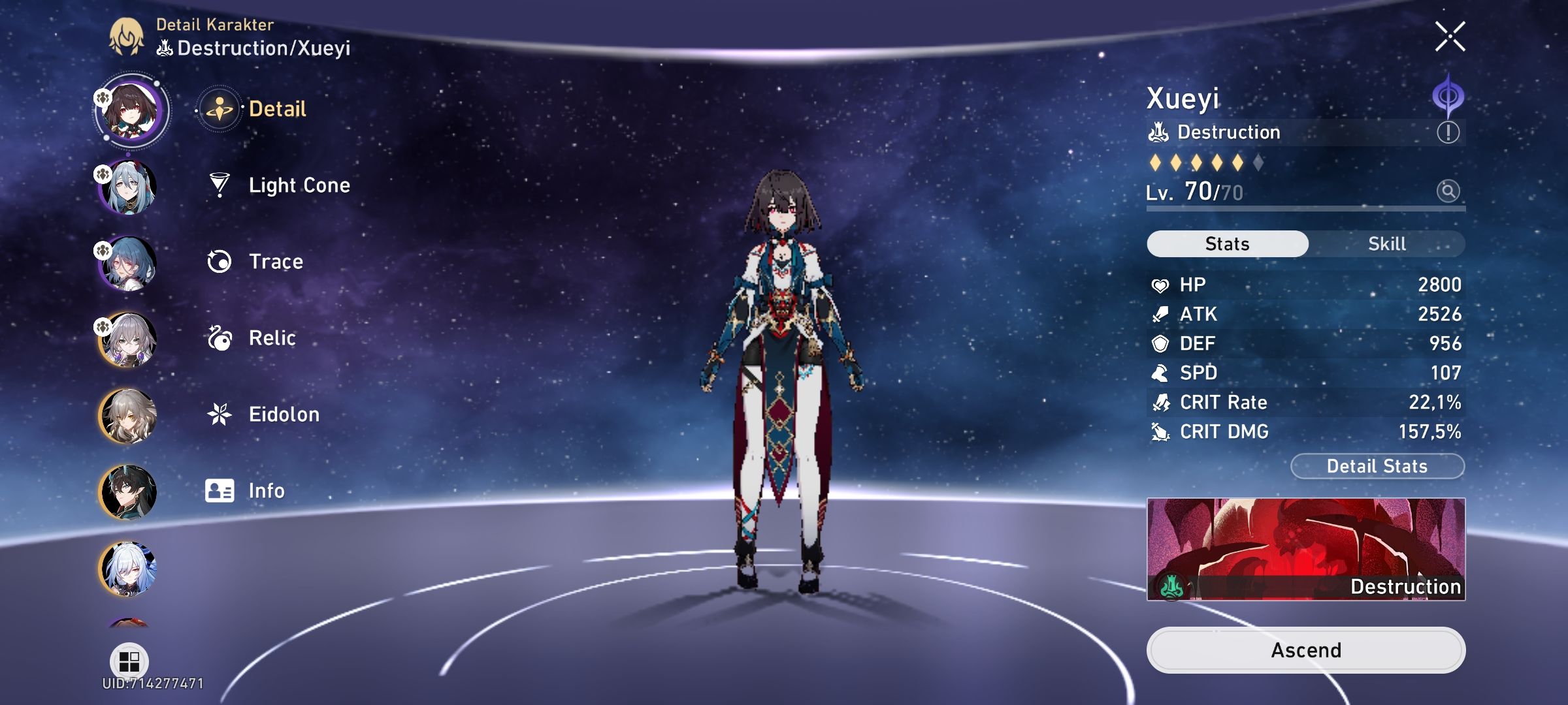 update my Xueyi build Honkai: Star Rail | HoYoLAB