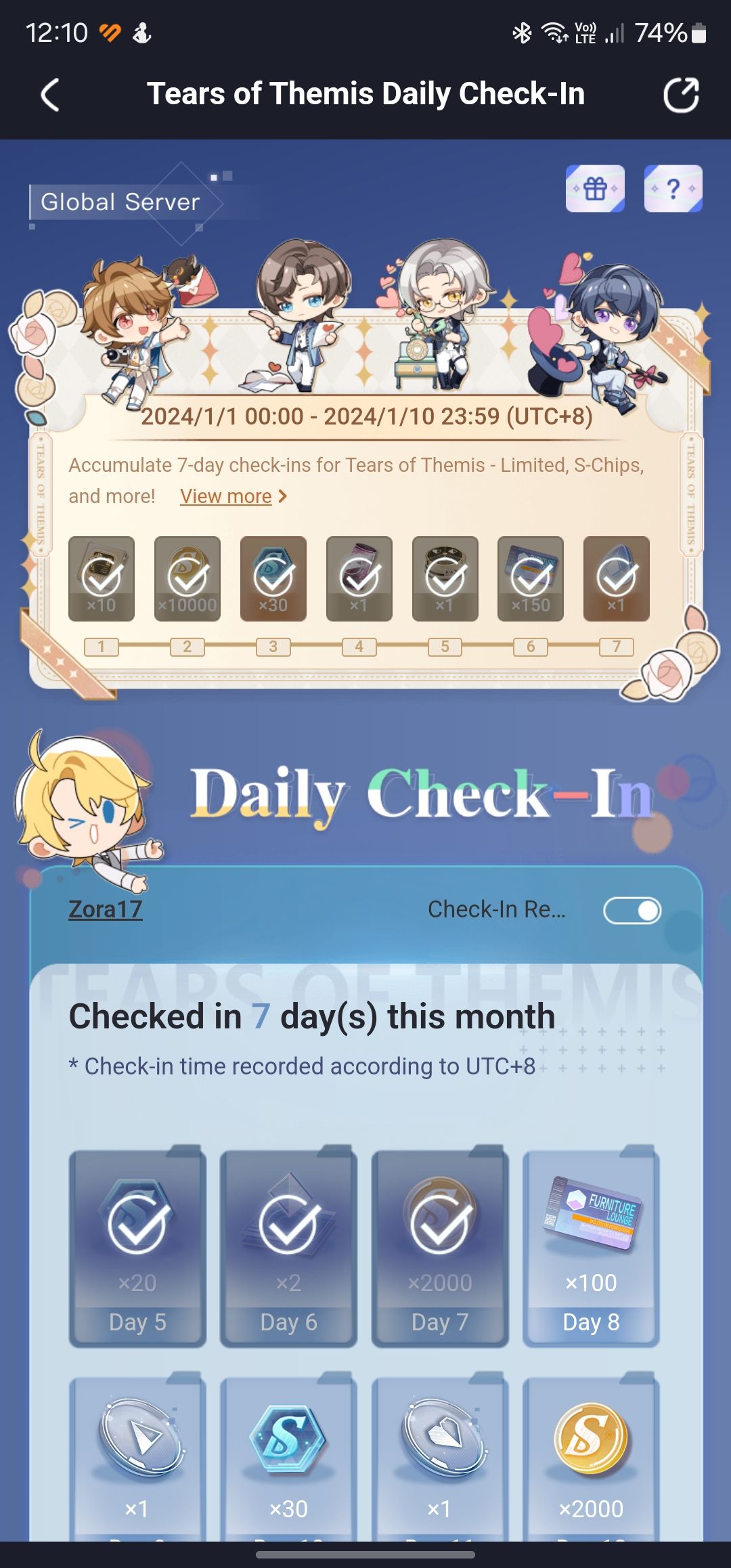 Finally finished this 7-days login, now gimme my s-chips :") Tears of ...