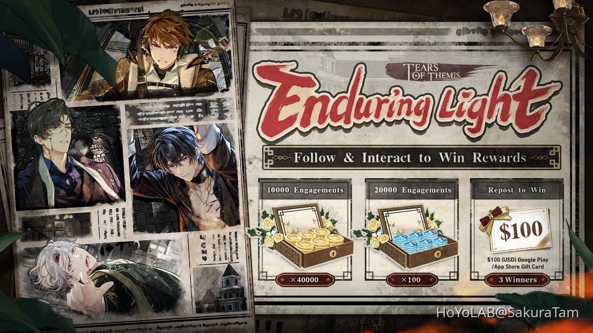 Enduring Light X (Twitter) Engagement Event Result Tears of Themis ...