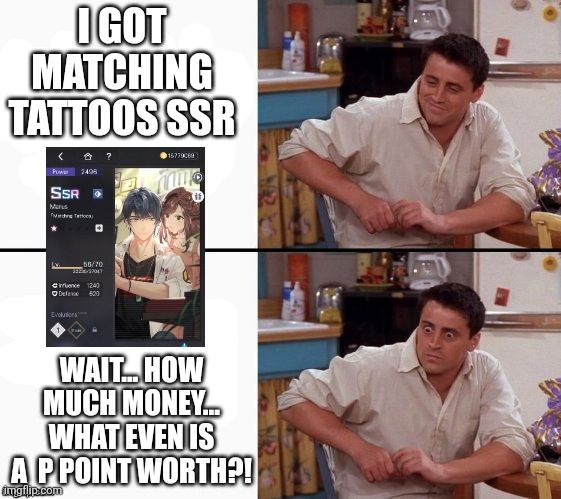 when you overthink getting a top up SSR card. but also it's so pretty 😍 ...